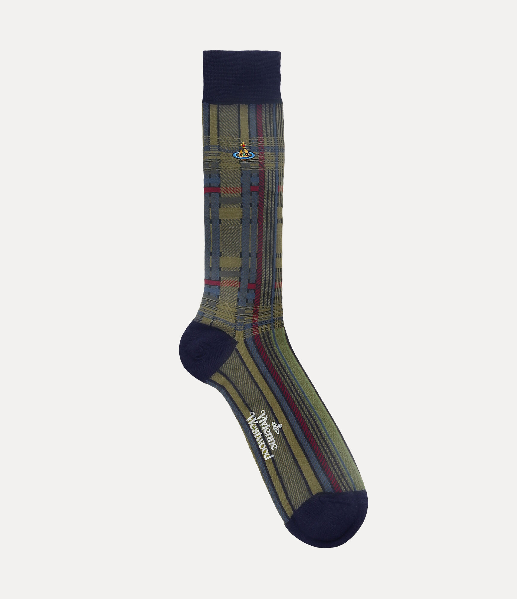 Oversize Madras Socks in DARK-BLUE | Vivienne Westwood®