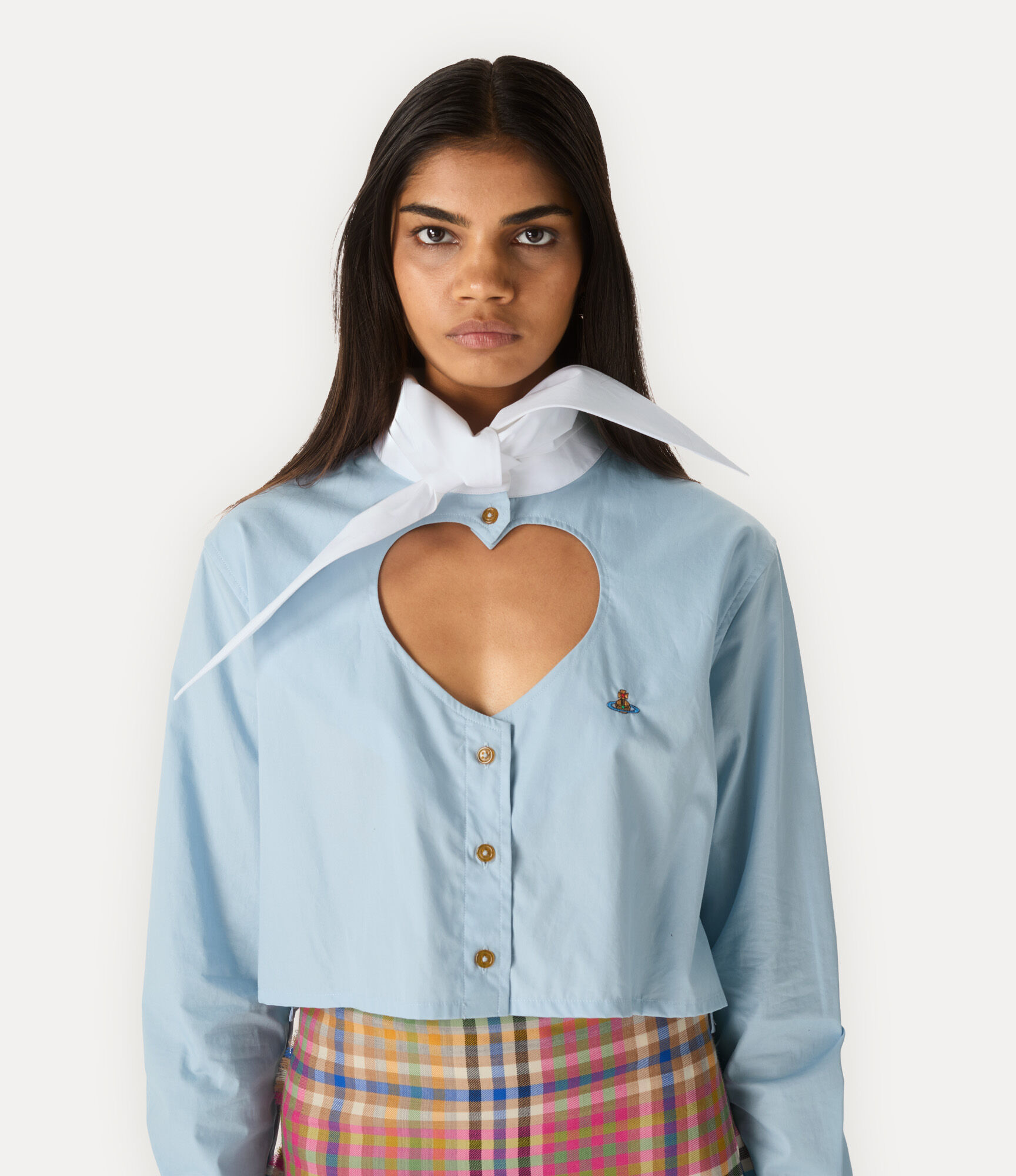 Cut Off Heart Shirt in -BLUE-WHITE-MIX | Vivienne Westwood®