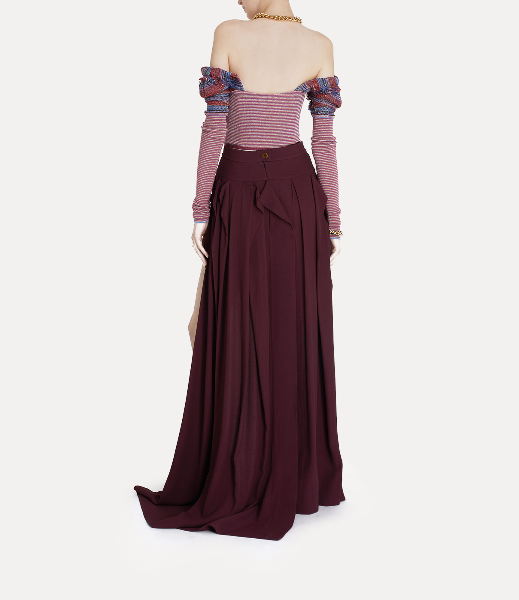 Broken Stitch Corset Cardi in STRIPES-GOLD-METAL | Vivienne Westwood®