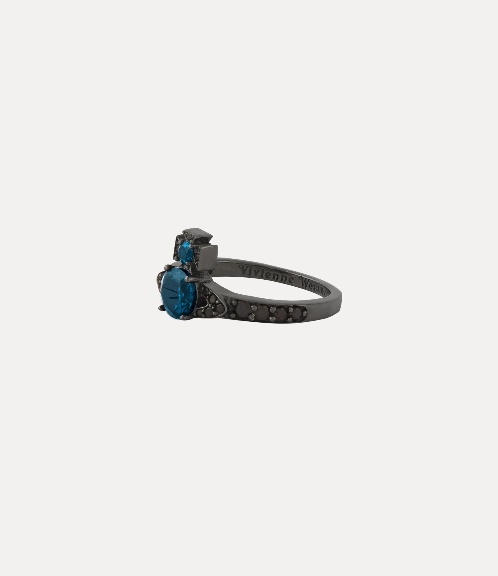 Ismene Ring in RUTHENIUM-BLUE-BLACK-CZ | Vivienne Westwood®
