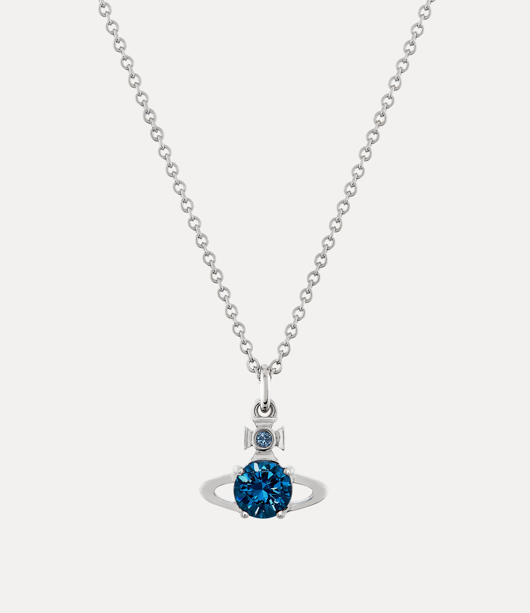 Reina Pendant Necklace in PLATINUM-BLUE-CZ | Vivienne Westwood®