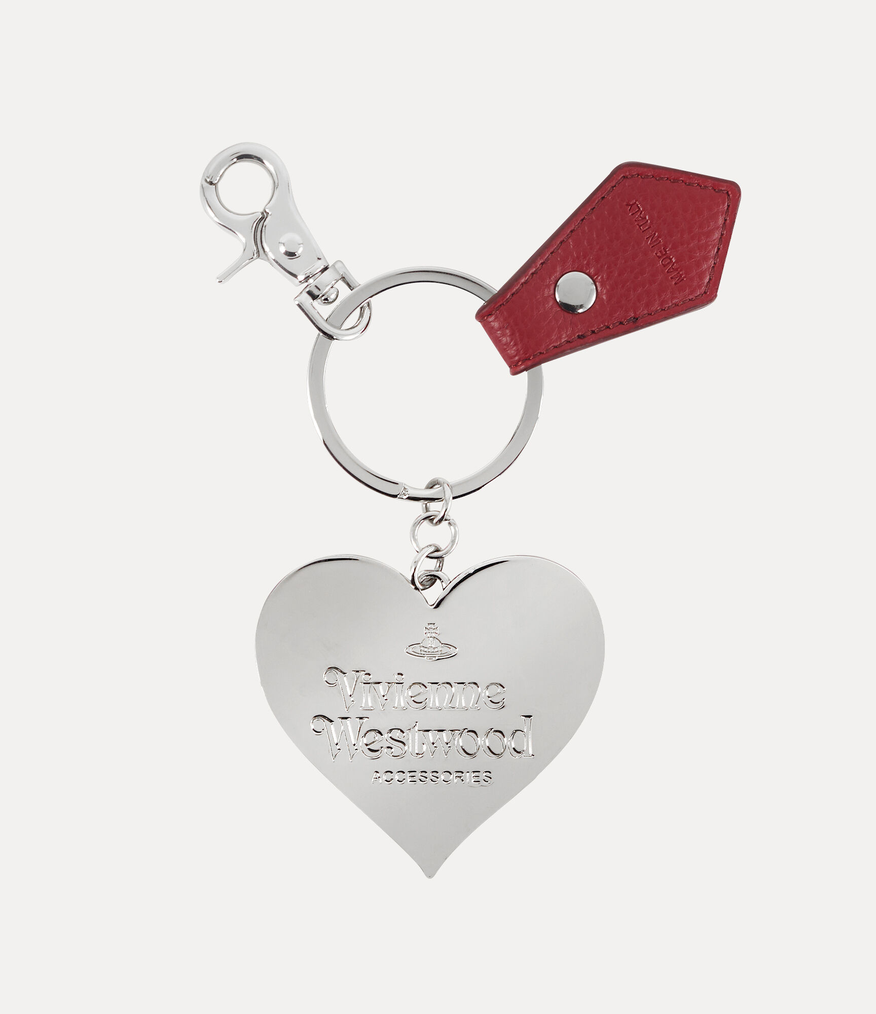 Mirror Heart Orb Keyring in RED-PU-GRAIN | Vivienne Westwood®