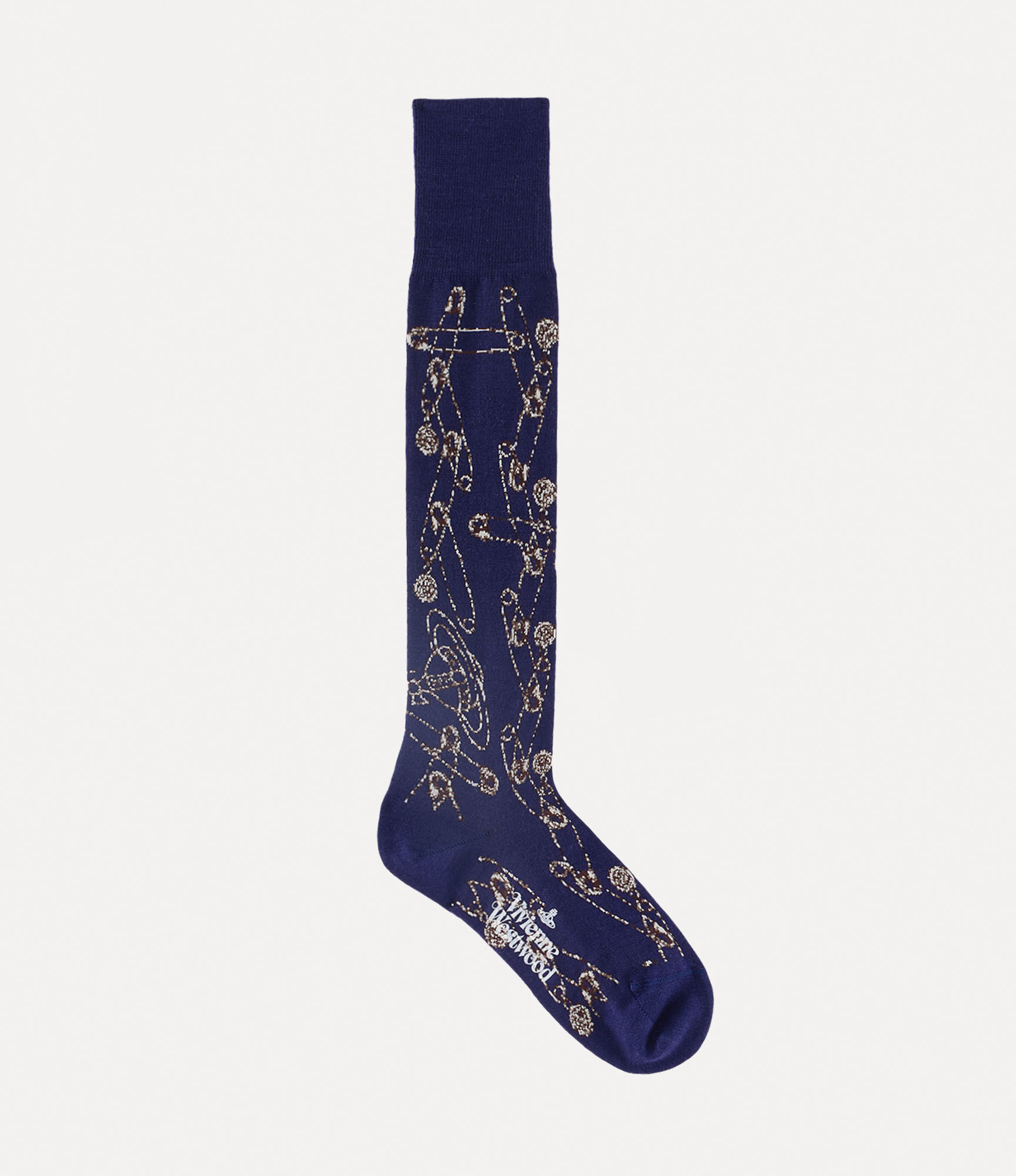 Safety Pin High Sock in NAVY-BLUE | Vivienne Westwood®