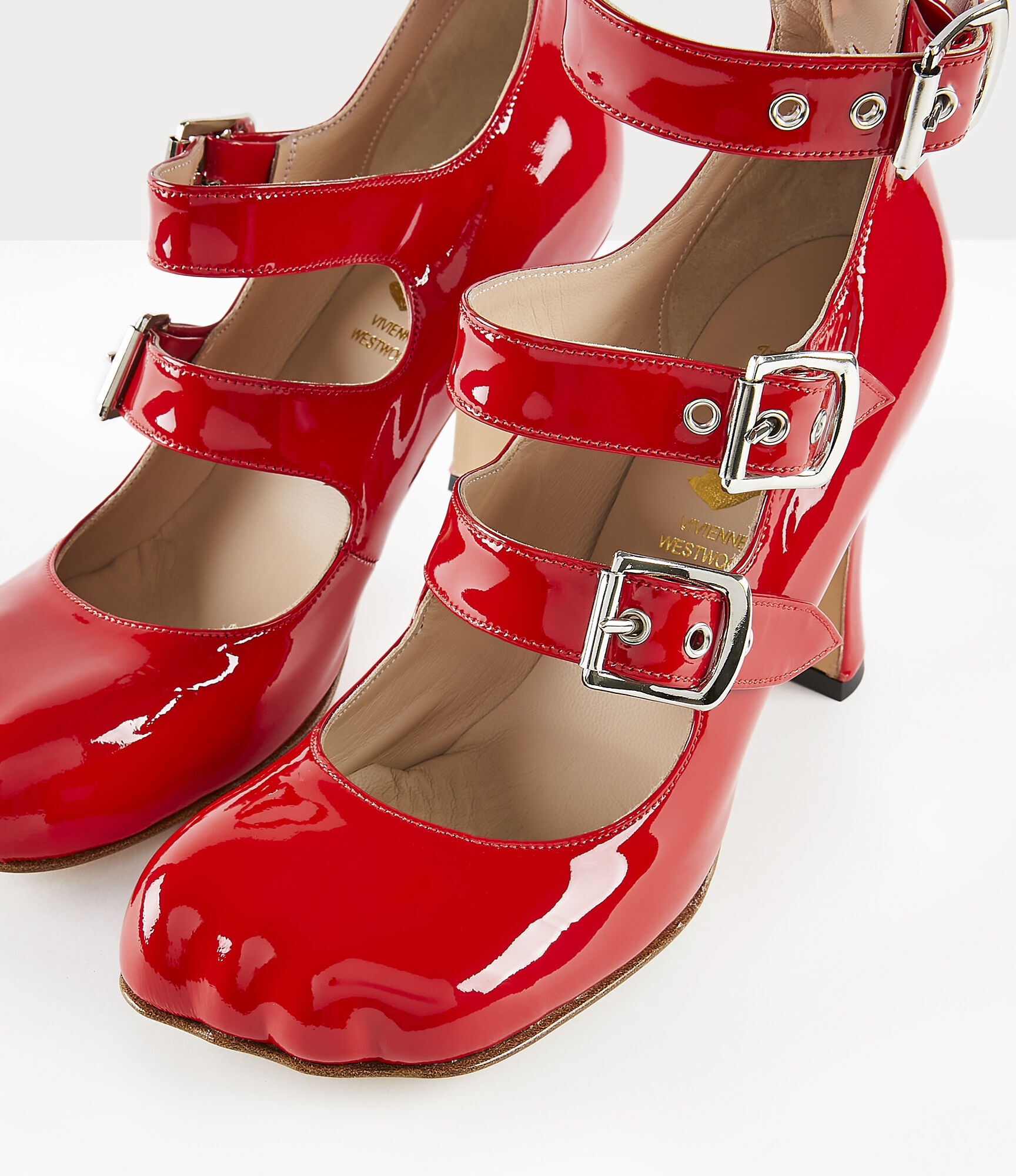 Animal Toe Three Strap Shoe in RED | Vivienne Westwood®