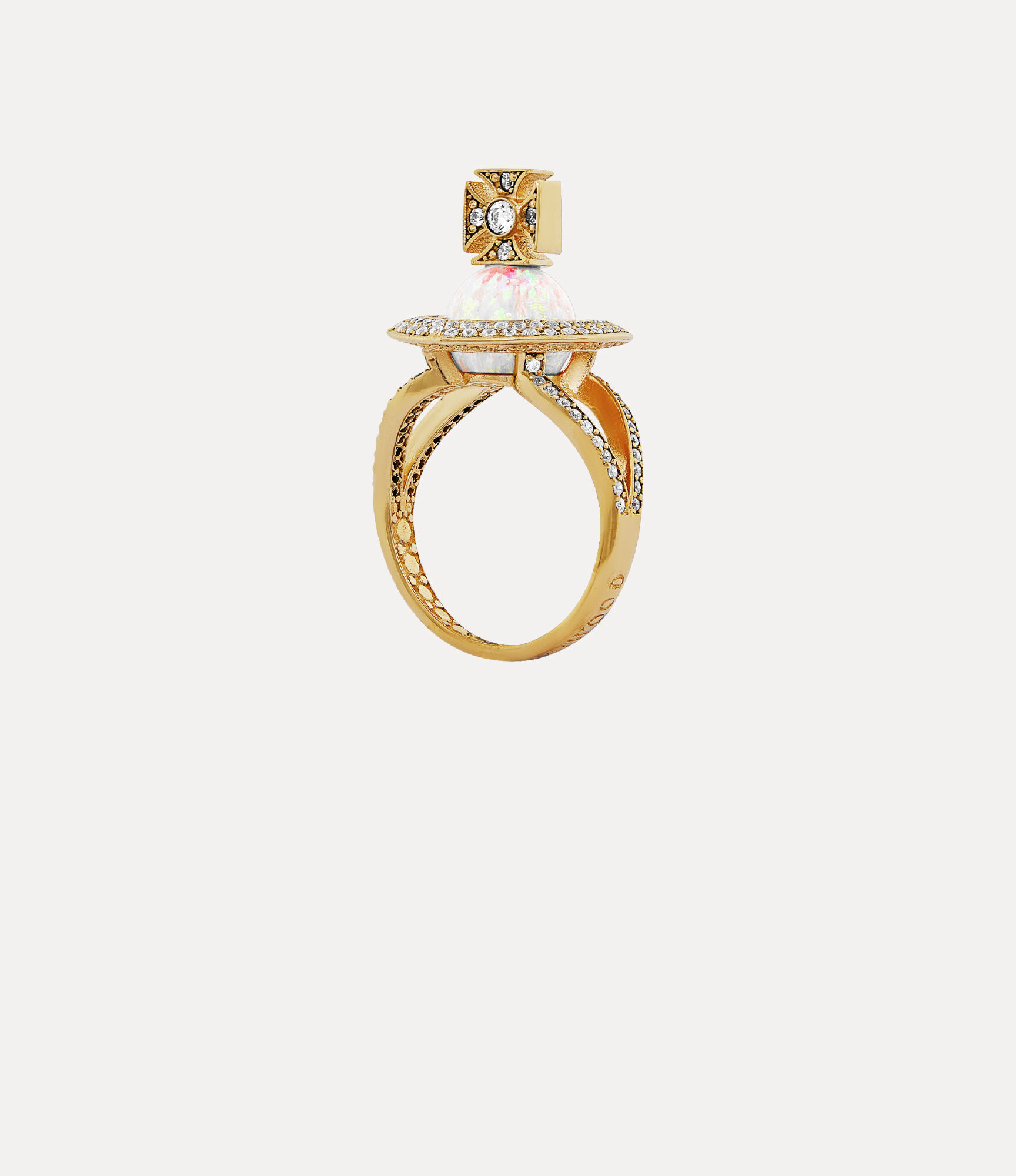 Eabha Ring in GOLD-WHITE-Synthetic-Opal-WHITE-CZ | Vivienne Westwood®