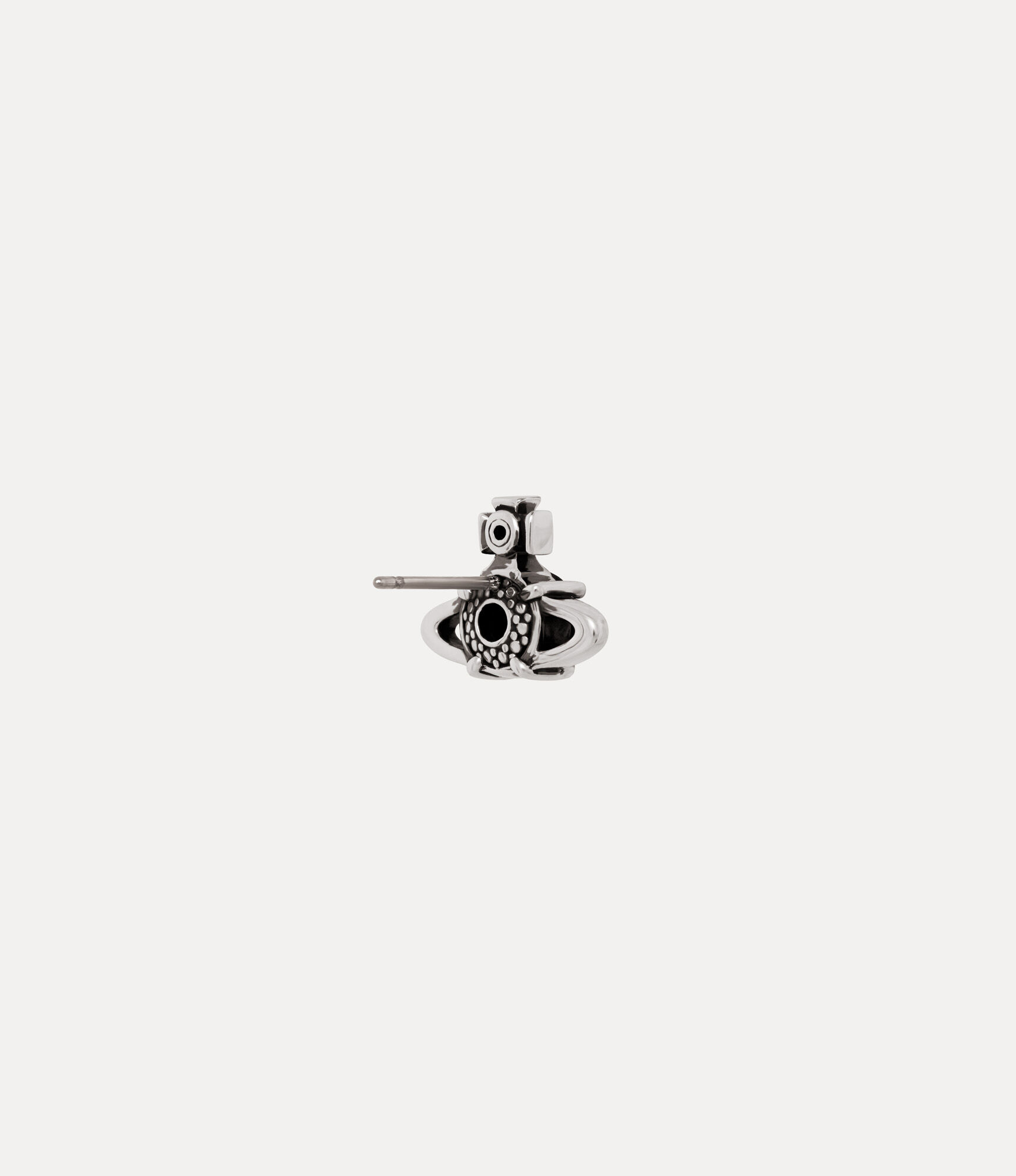 Man. Reina Single Stud in OXI-SILVER-BLACK-CZ | Vivienne Westwood®