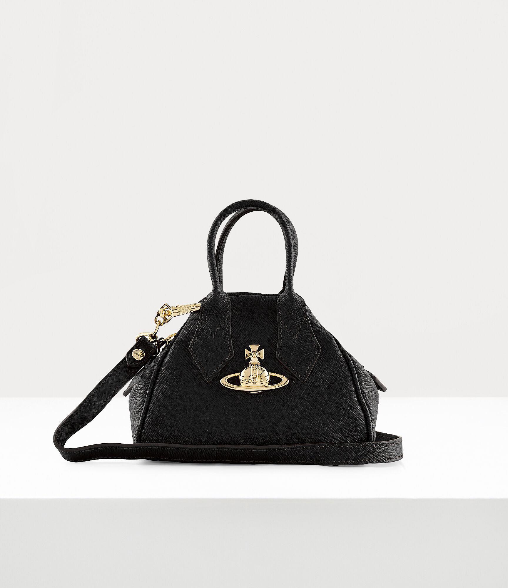 Saffiano Mini Yasmine handbag in BLACK | Vivienne Westwood®