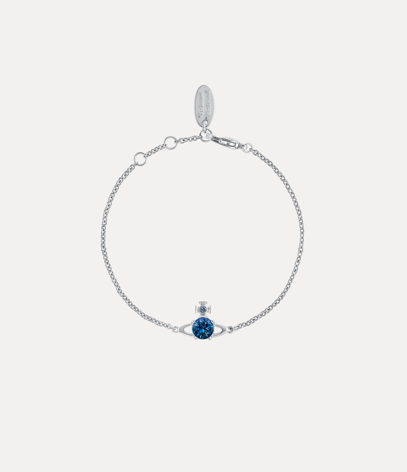 Reina Small Bracelet in PLATINUM-BLUE-CZ | Vivienne Westwood®