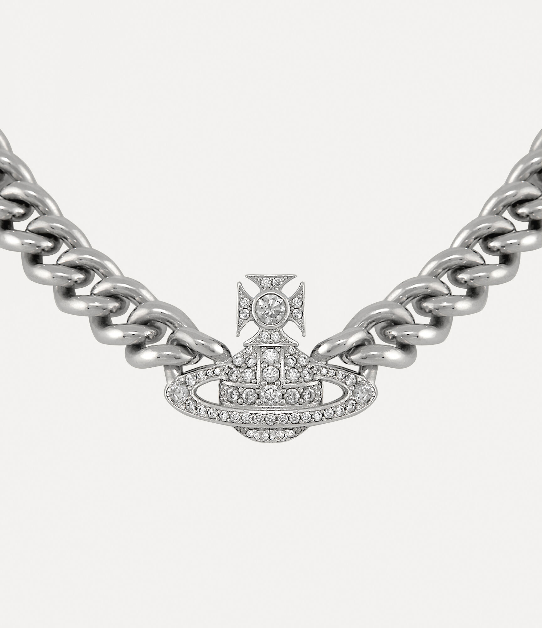 Graziella Small Choker in PLATINUM-WHITE-CZ | Vivienne Westwood®