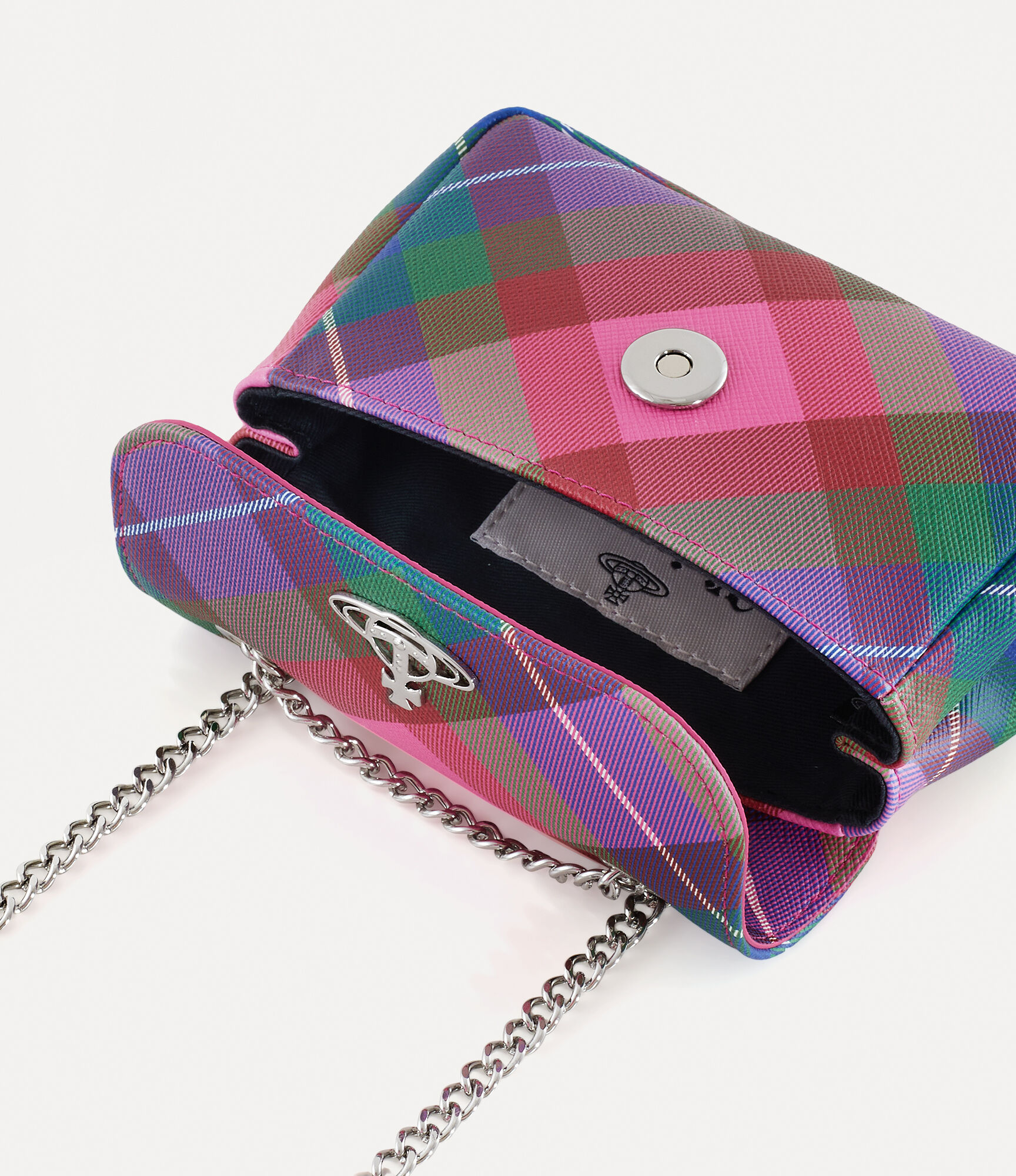 Small Purse With Chain Handbag in CANDY-TARTAN | Vivienne Westwood®