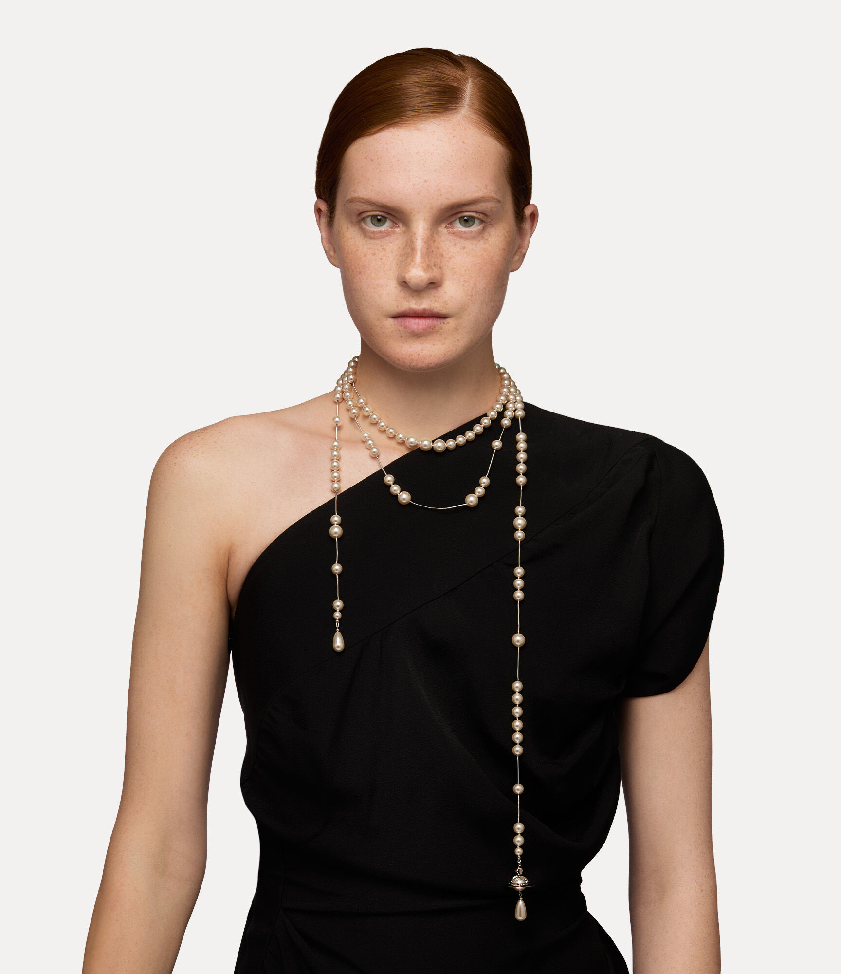 Broken Pearl Necklace in PLATINUM-PEARL-MULTI | Vivienne Westwood®