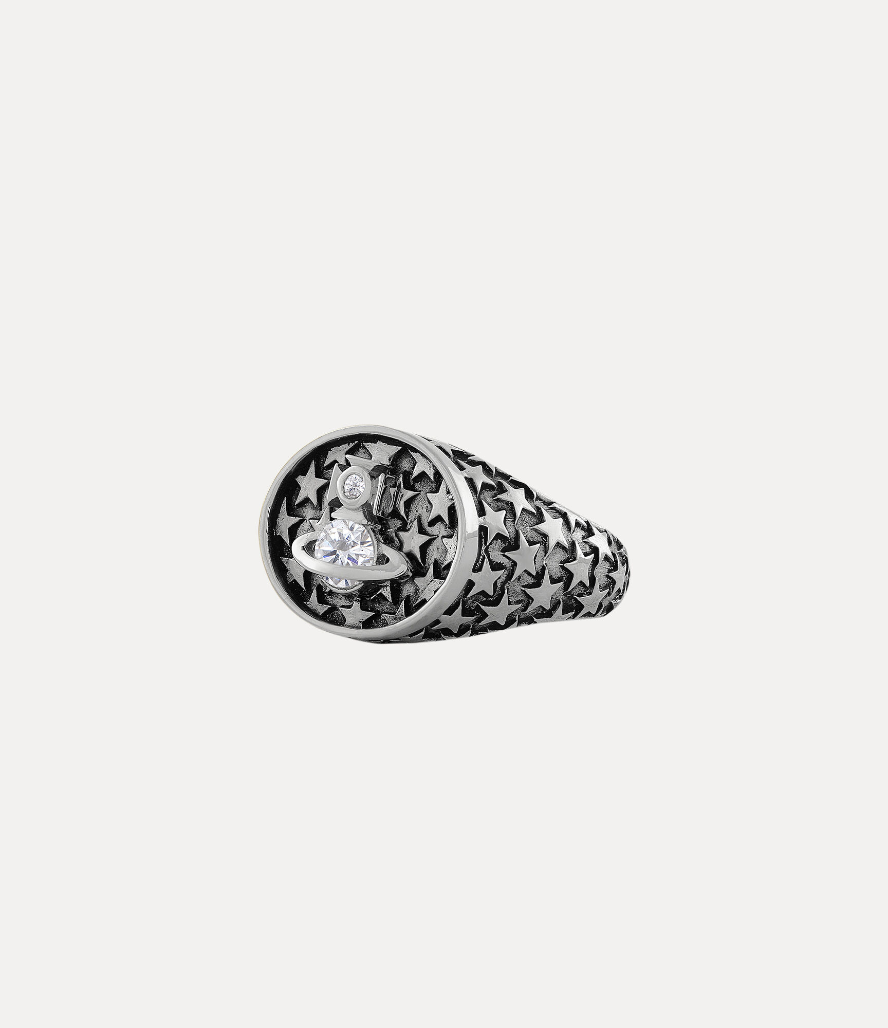 Orlando Ring in ANTIQUE-PLATINUM-WHITE-CZ | Vivienne Westwood®