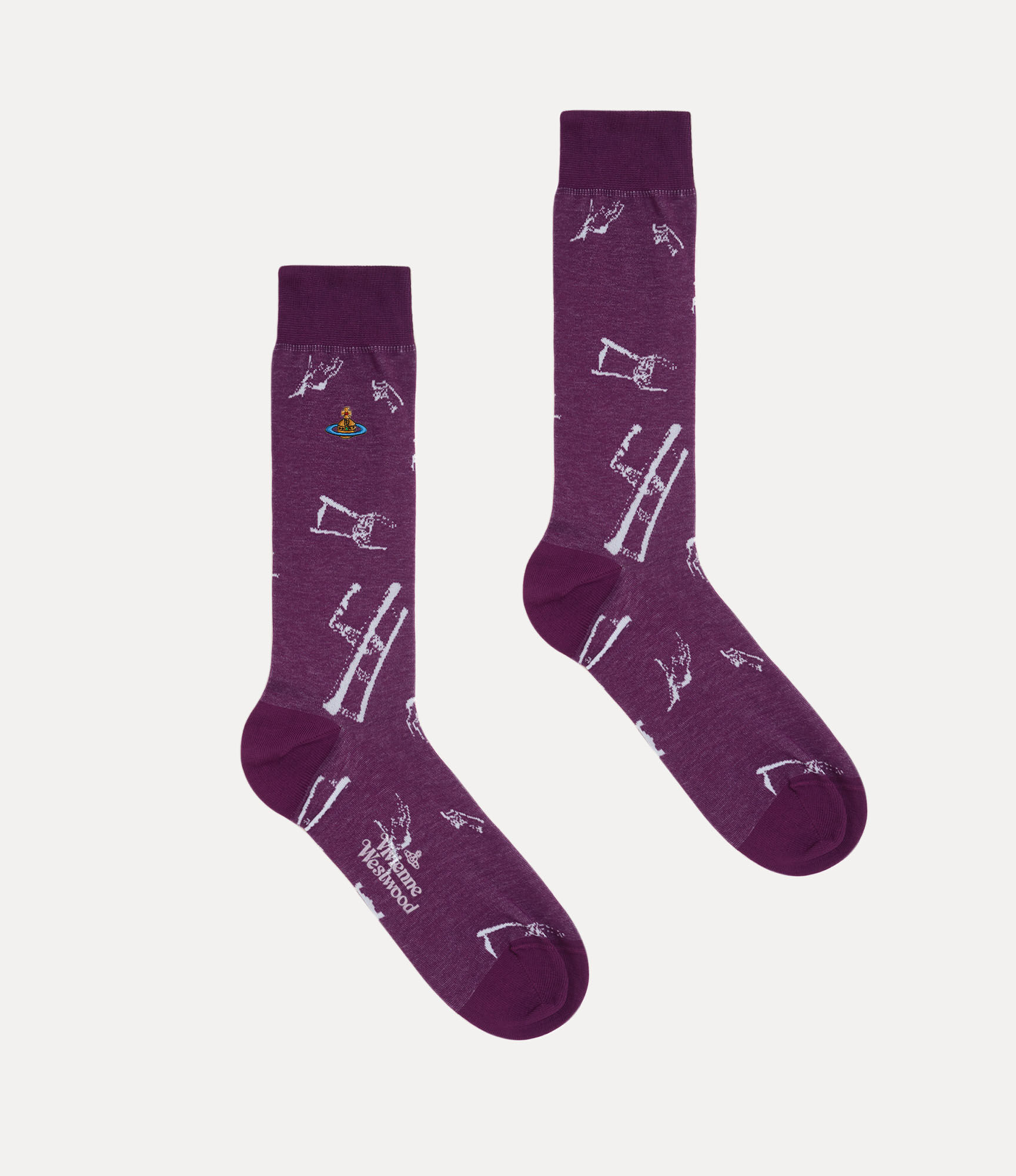 Deer Chair Sock in AUBERGINE | Vivienne Westwood®