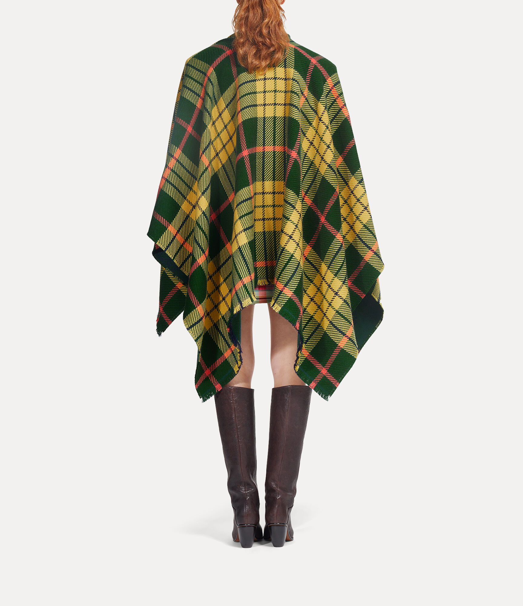 Tartan Poncho in DARK-GREEN | Vivienne Westwood®