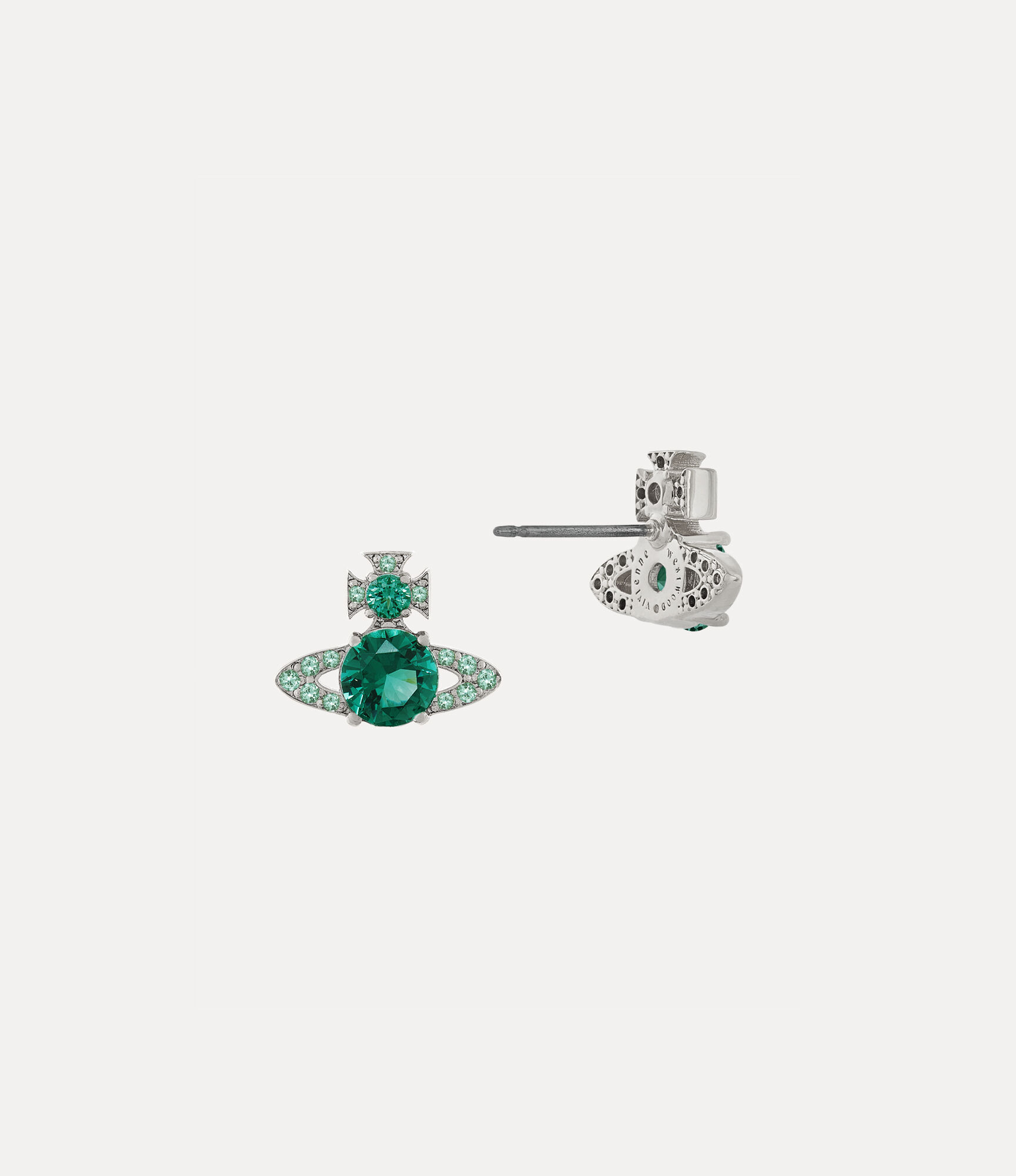 Ismene Earrings in PLATINUM-GREEN-CZ | Vivienne Westwood®