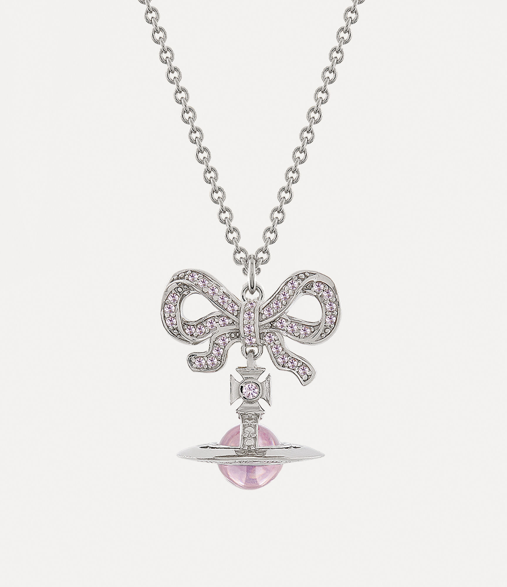 Octavie Pendant Necklace in PLATINUM-PINK-PINK-CZ | Vivienne Westwood®