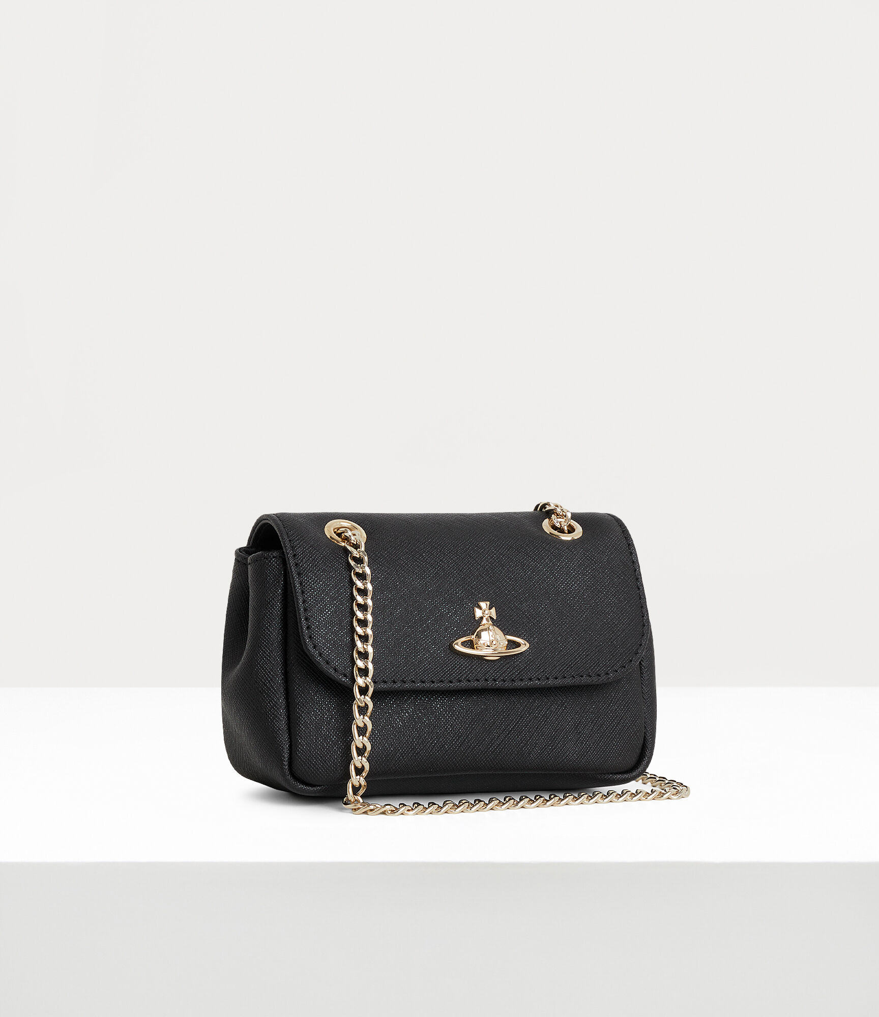 Small Purse With Chain in BLACK-3D-ORB | Vivienne Westwood®