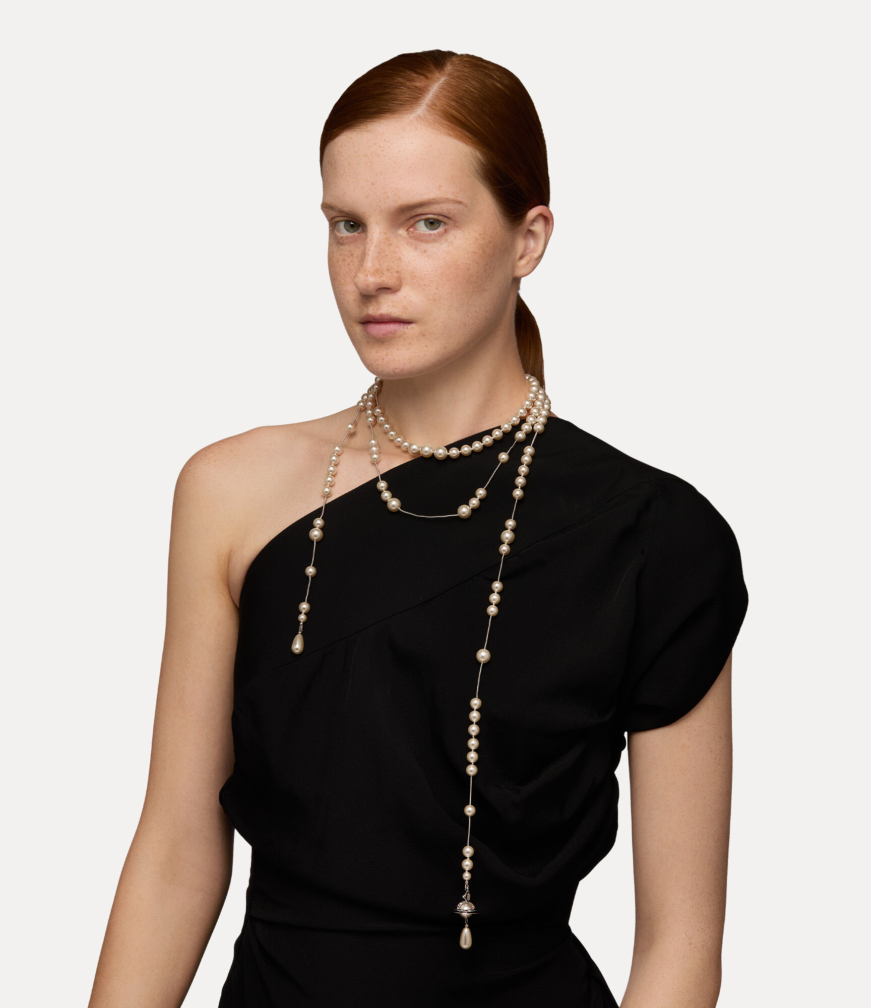 Broken Pearl Necklace in PLATINUM-PEARL-MULTI | Vivienne Westwood®