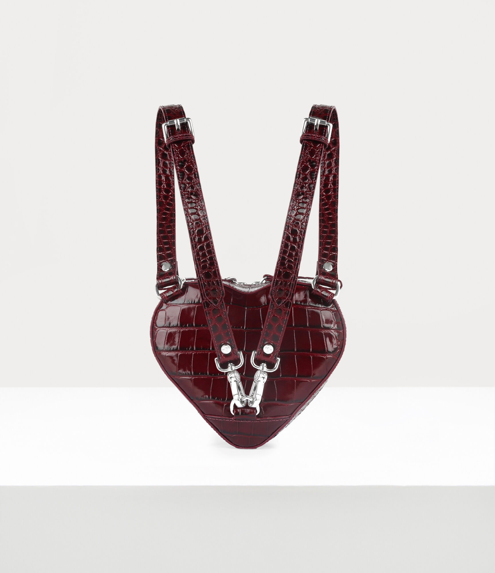 Ella Heart Mini Backpack in BURGUNDY | Vivienne Westwood®