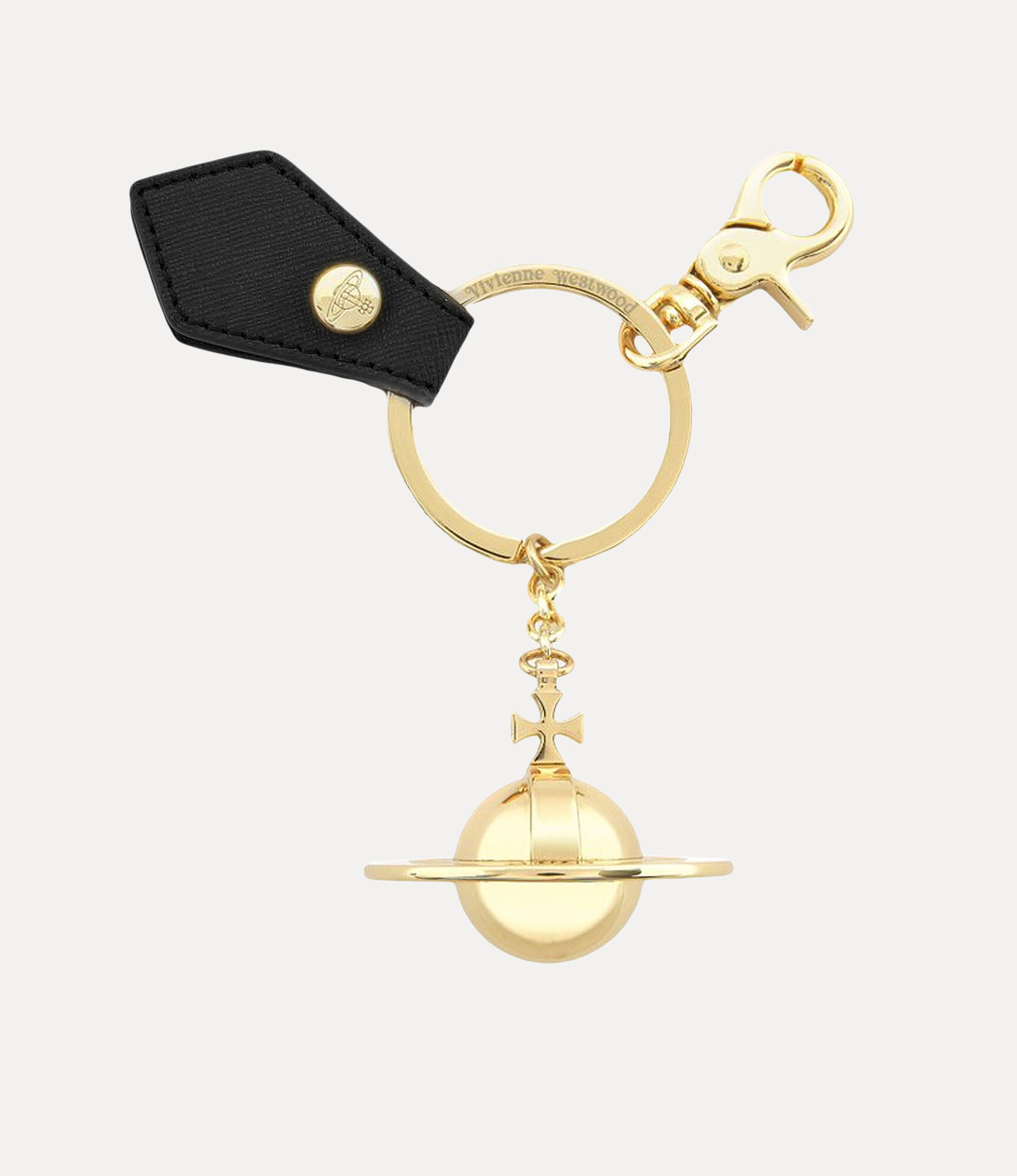 3D Orb Keyring Light Gold in BLACK | Vivienne Westwood®