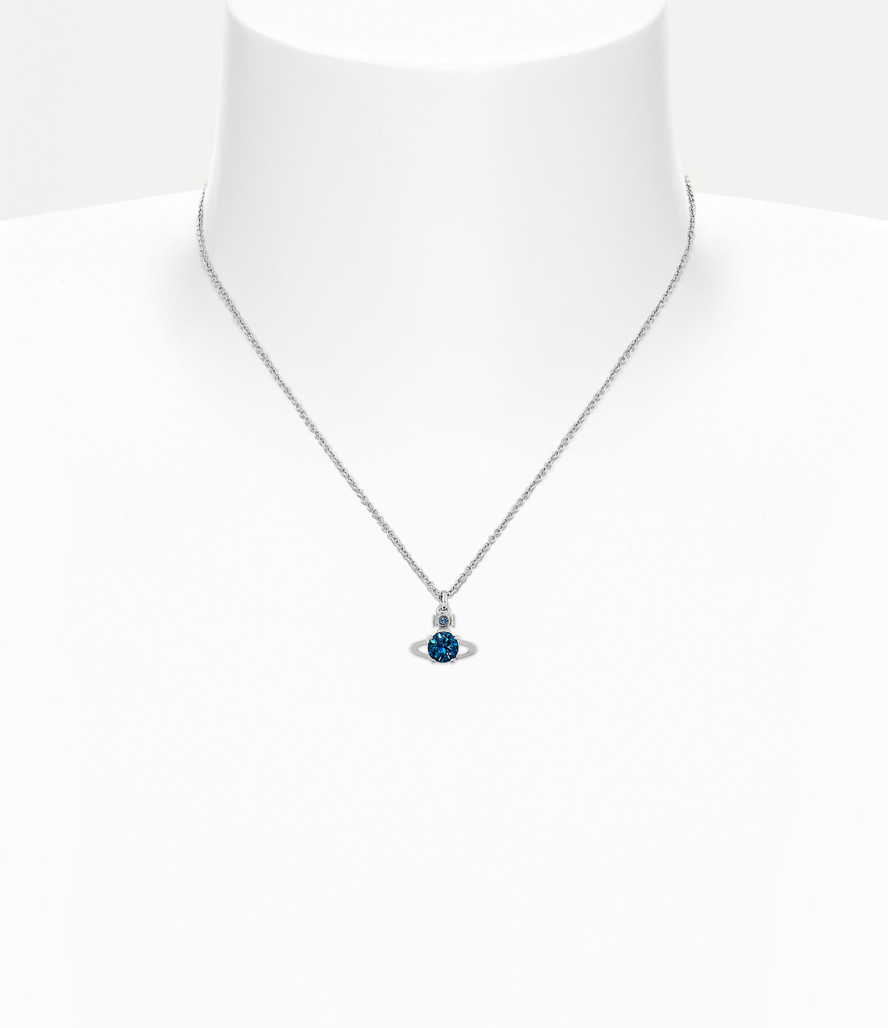 Reina Pendant Necklace in PLATINUM-BLUE-CZ | Vivienne Westwood®