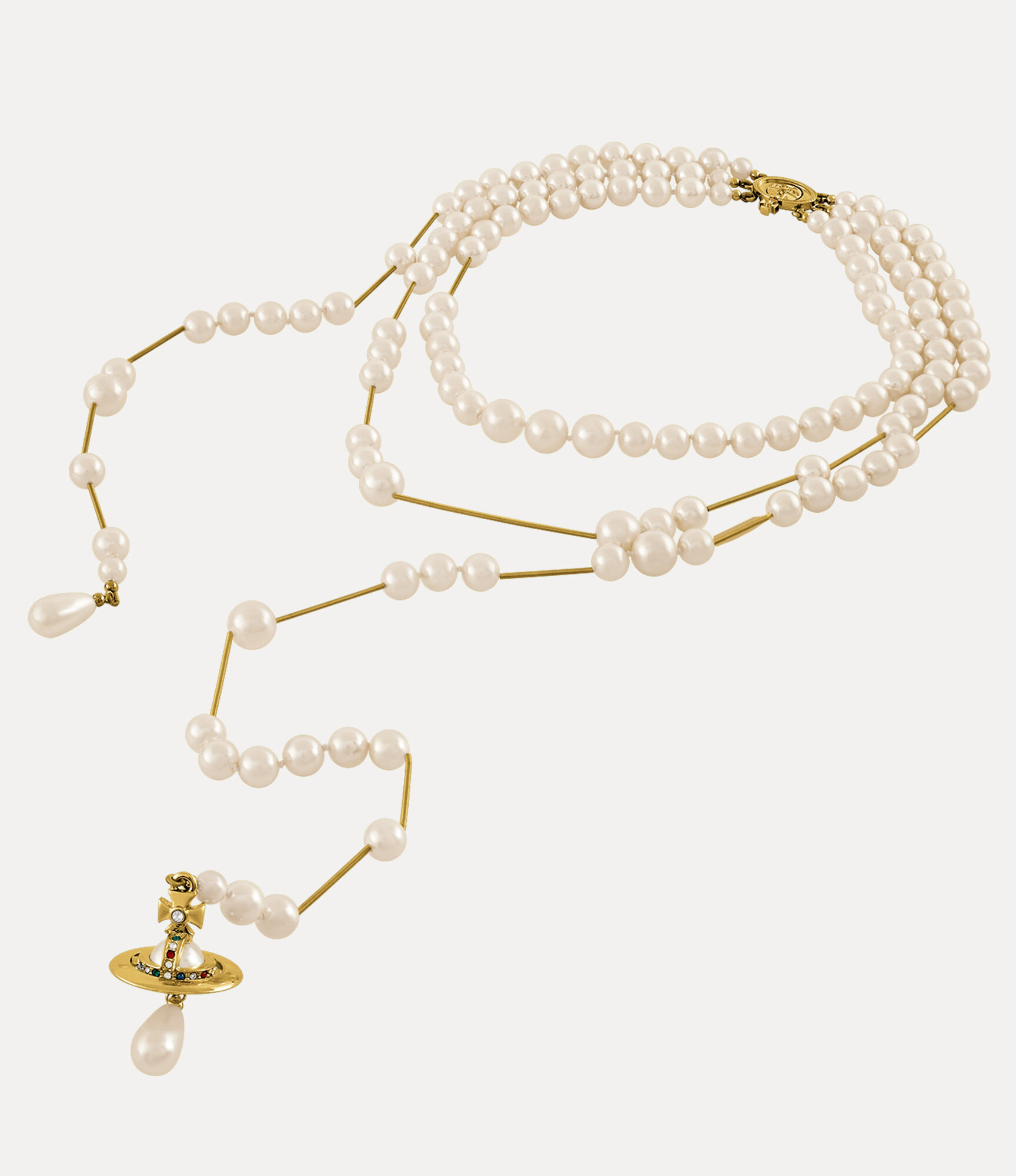 Broken Pearl Necklace in GOLD-PEARL-MULTI | Vivienne Westwood®