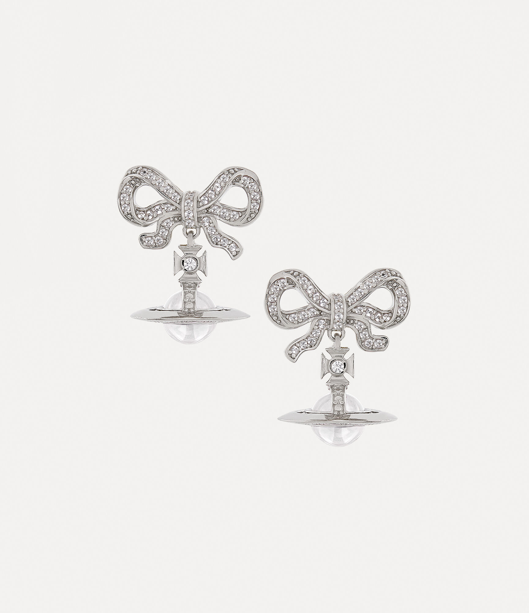 Octavie earrings in PLATINUM-WHITE-CLEAR-CZ | Vivienne Westwood®