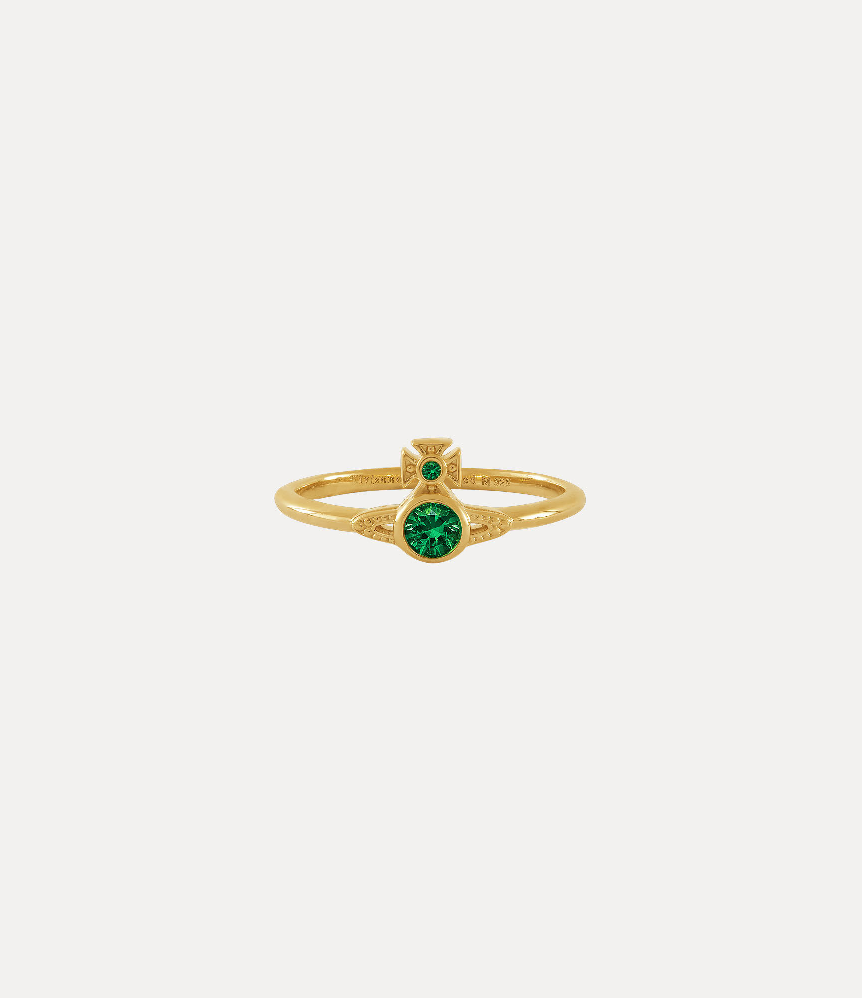 London Orb Ring in GOLD-EMERALD-CZ | Vivienne Westwood®