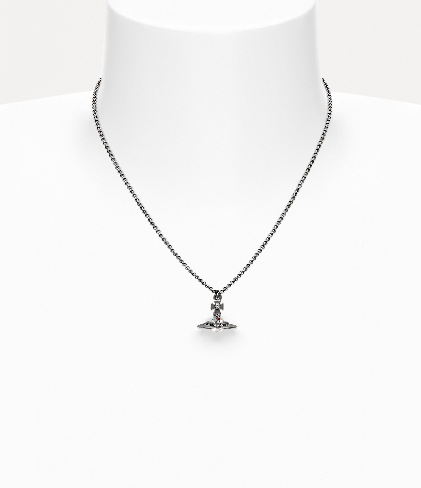 New Petite Orb Pendant Necklace in RUTHENIUM | Vivienne Westwood®