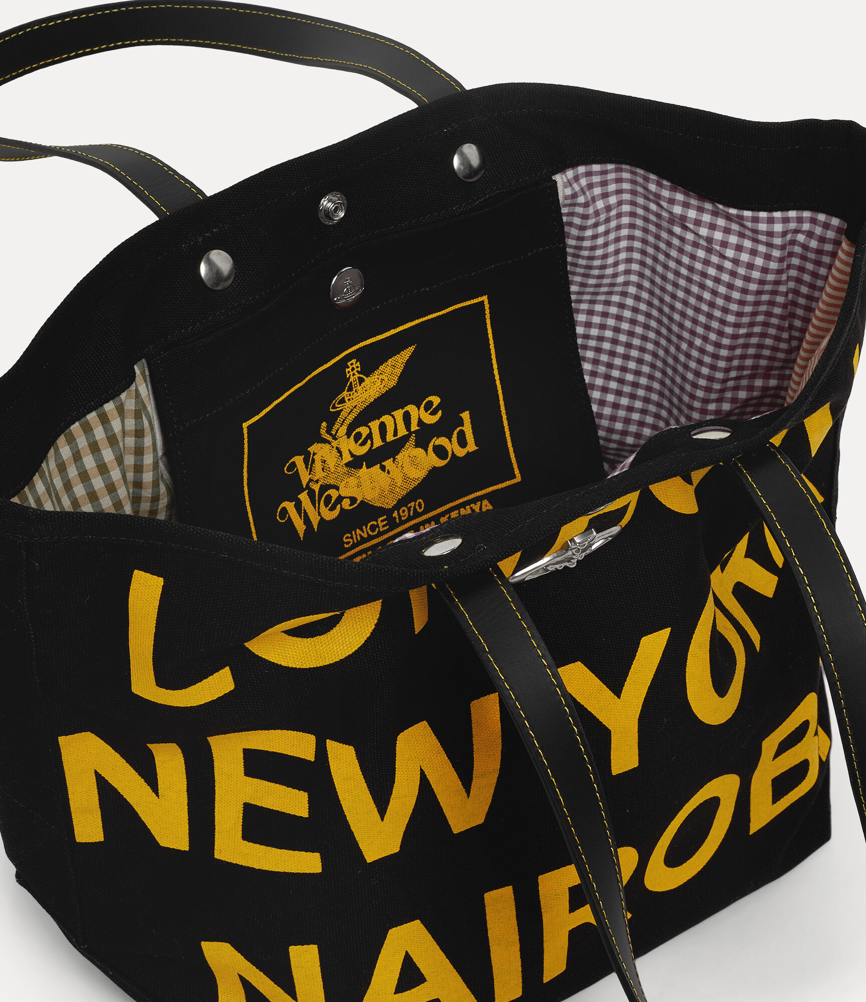 Utility Small Shopper in BLACK-YELLOW-PRINT | Vivienne Westwood®