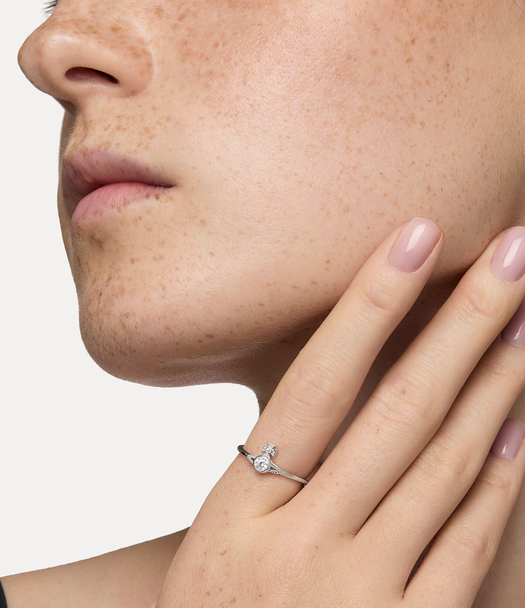 London Orb Ring in PLATINUM-WHITE-CZ | Vivienne Westwood®