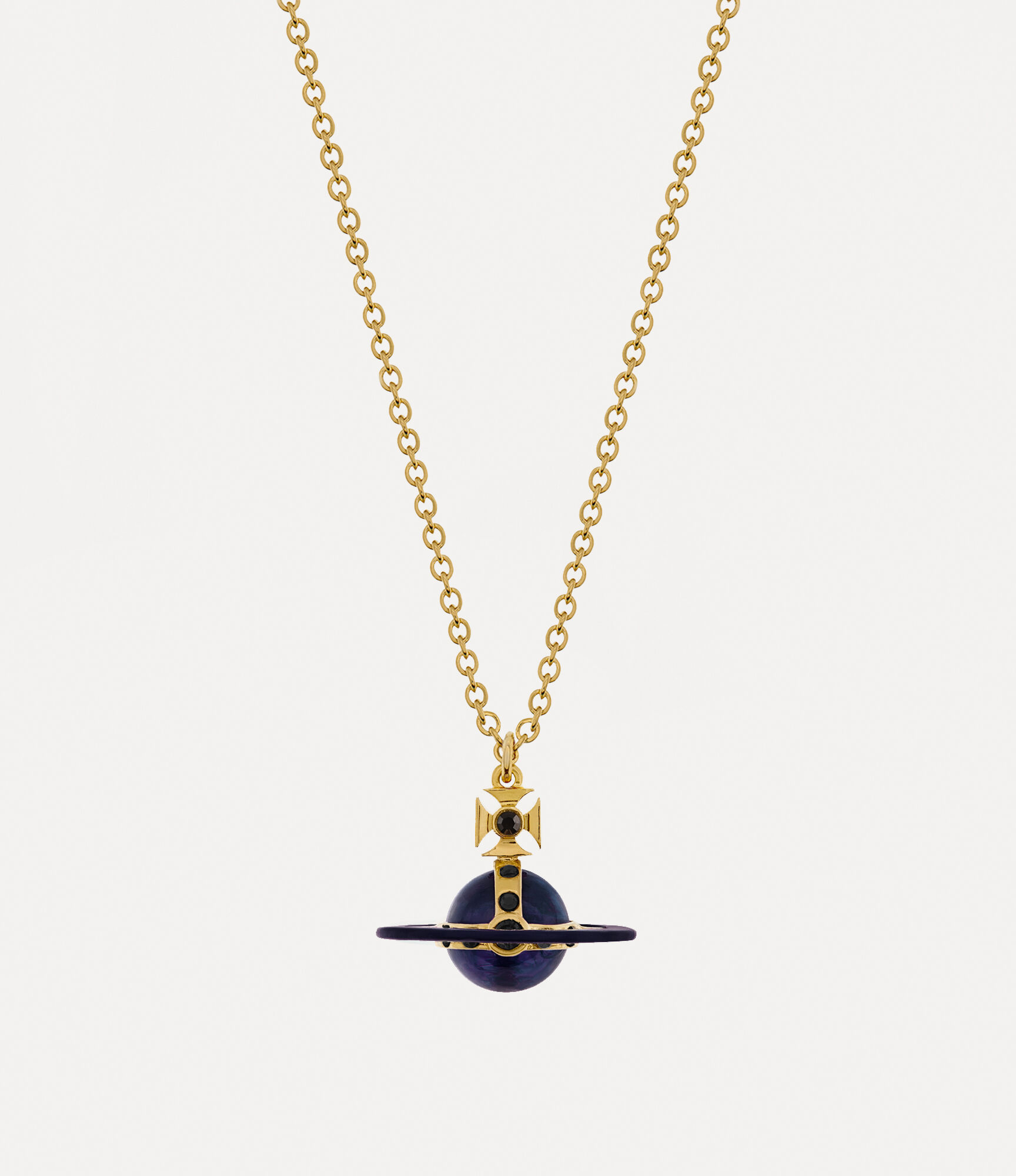 Petite Original Orb Pendant Necklace in GOLD-DARK-PURPLE-OPAQUE-JET ...