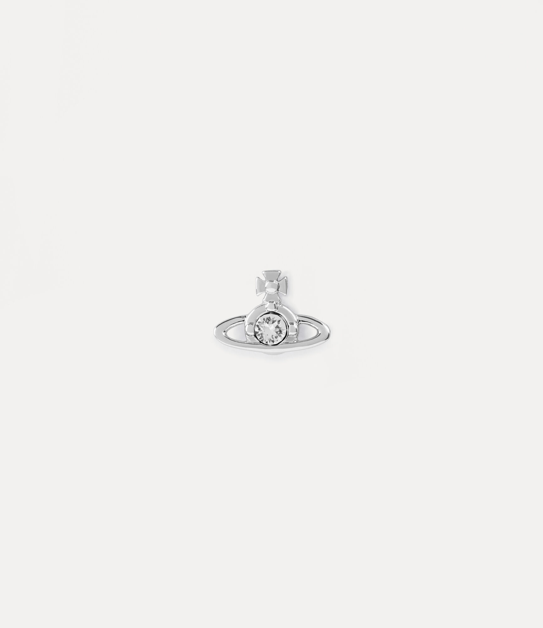 Nano Solitaire Single Stud in PLATINUM-CRYSTAL-Crystal | Vivienne Westwood®