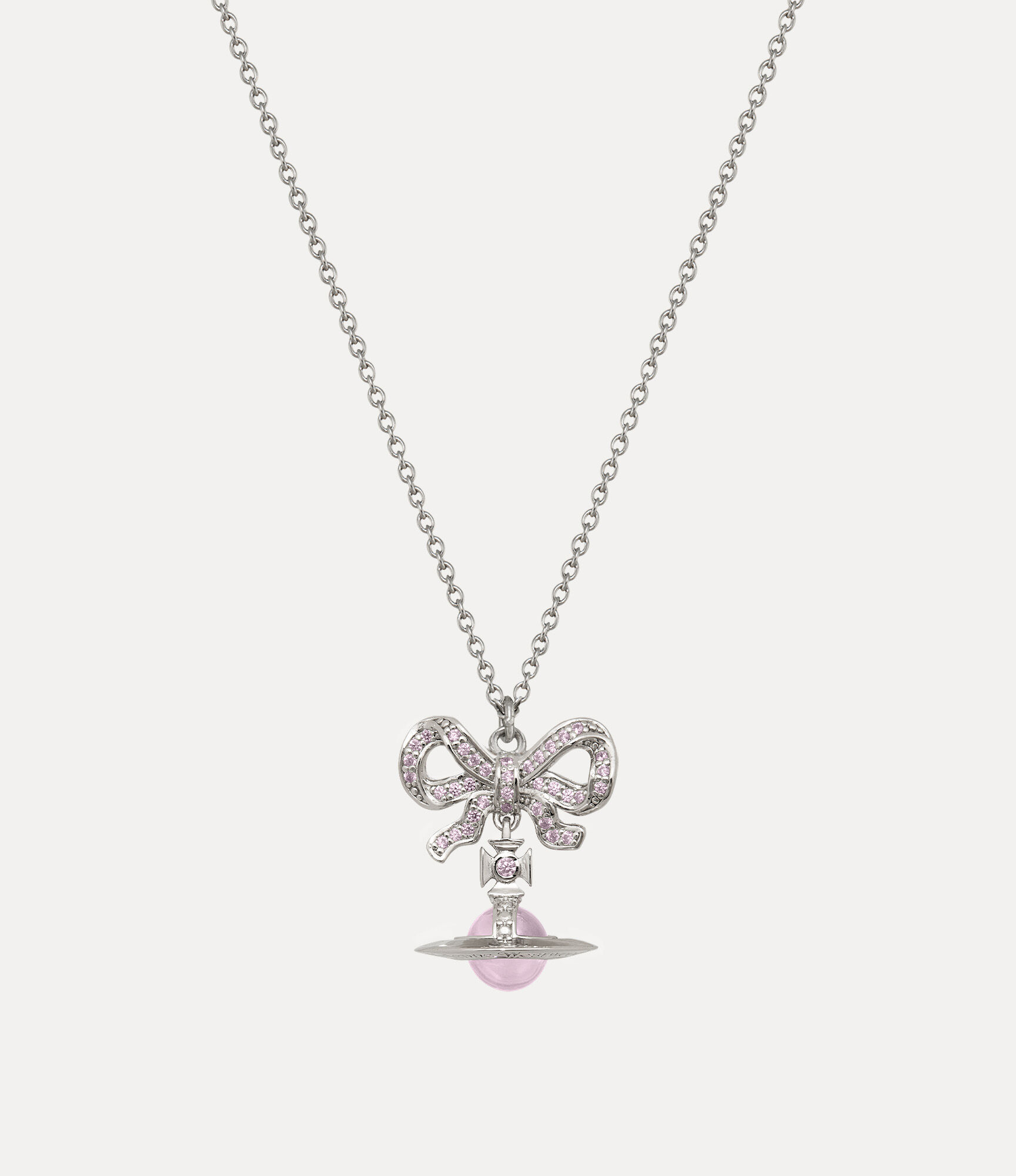 Octavie Pendant Necklace in PLATINUM-PINK-PINK-CZ | Vivienne Westwood®