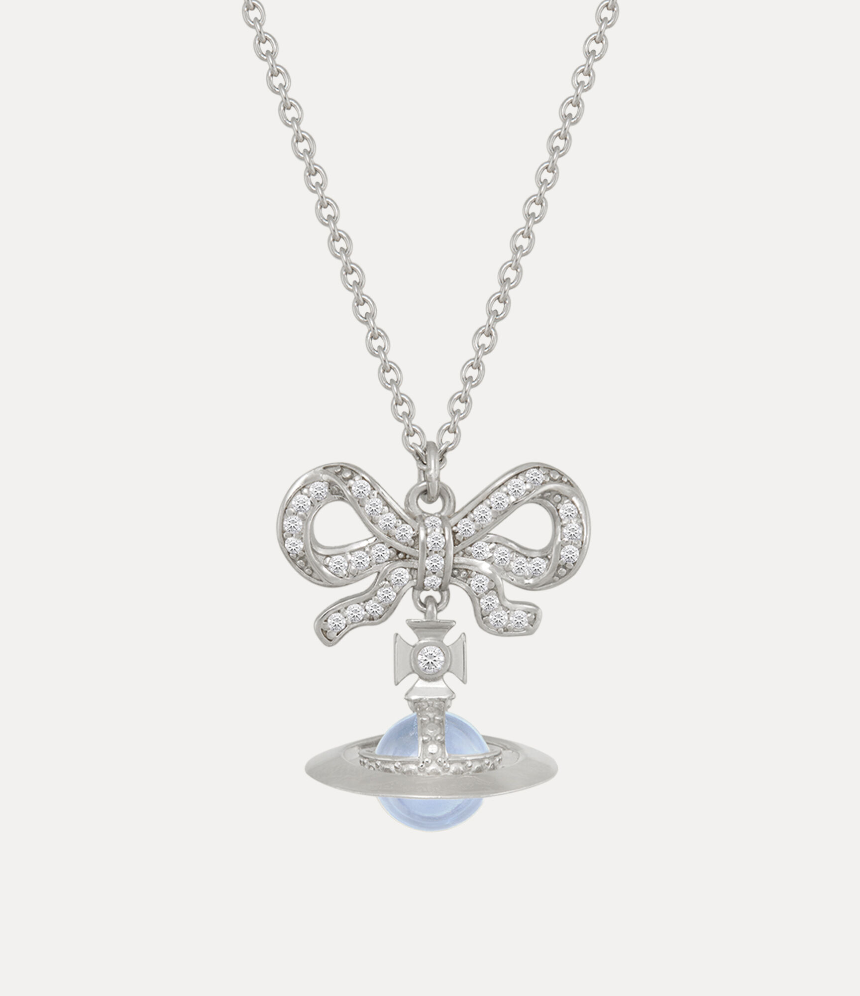 Octavie Pendant Necklace in PLATINUM-LIGHT-BLUE-WHITE-CZ | Vivienne ...