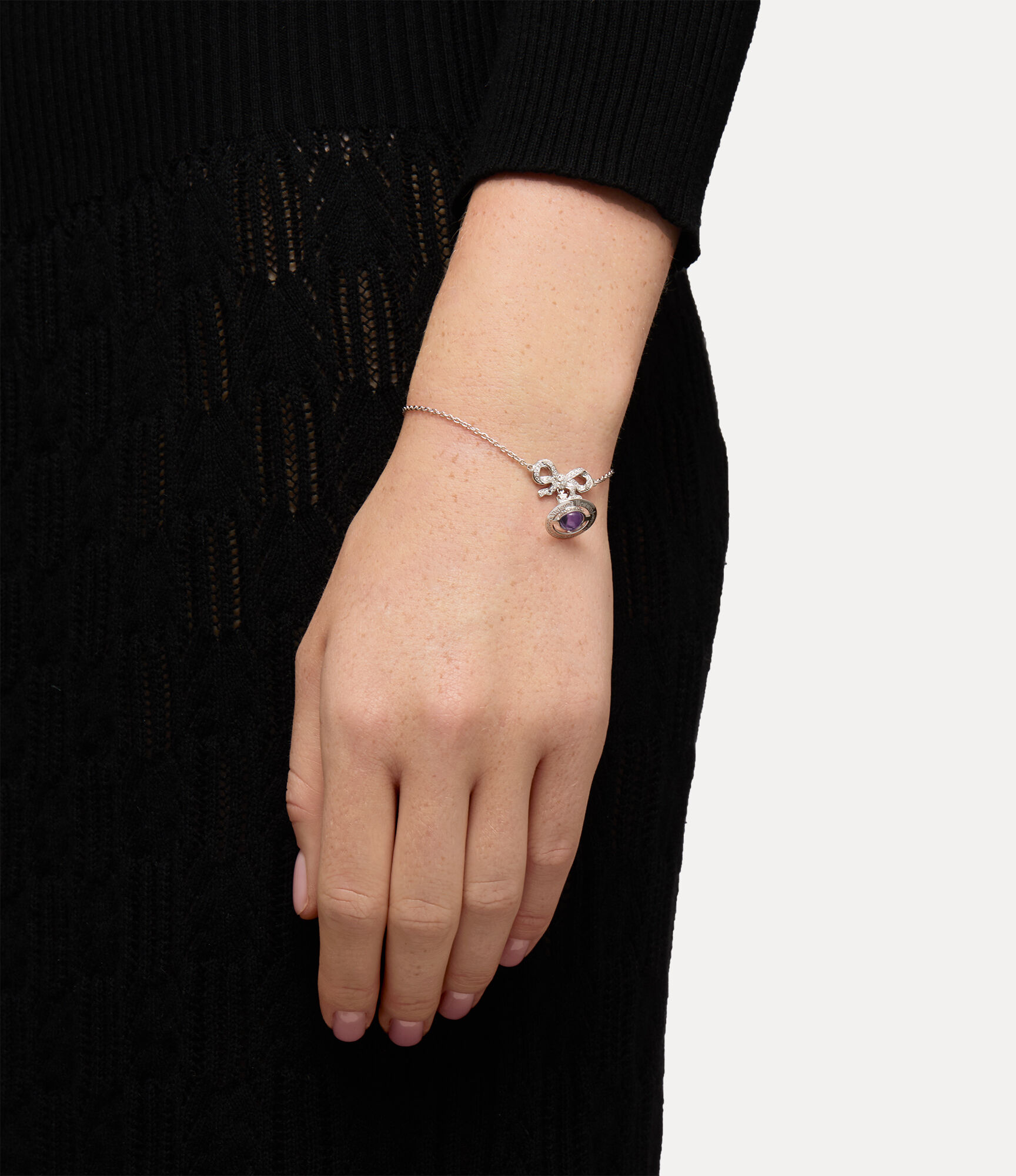 Octavie Bracelet in PLATINUM-WHITE-LAVENDER-CZ | Vivienne Westwood®