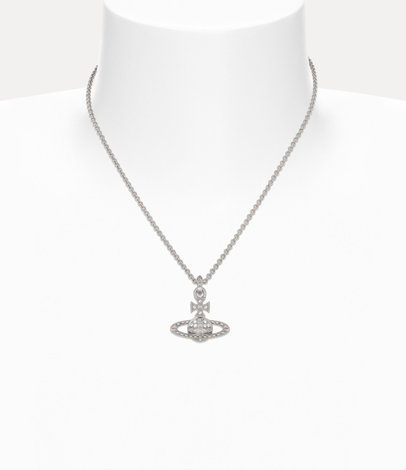 Mayfair Bas Relief Pendant Necklace in Rhodium-Crystal | Vivienne Westwood®