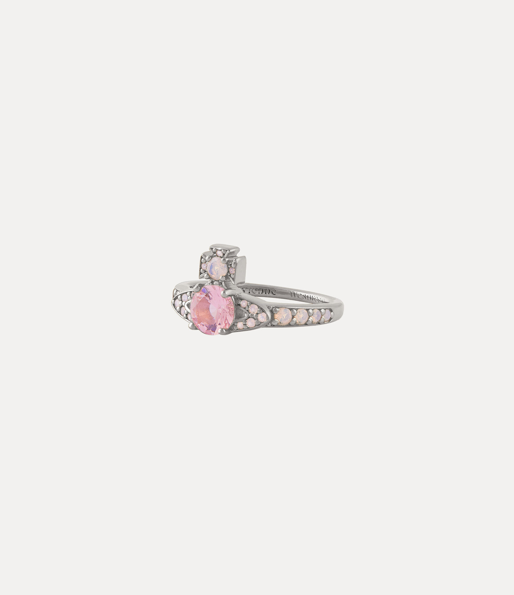 Ismene Ring in PLATINUM-MILKY-PINK-PINK-CZ | Vivienne Westwood®