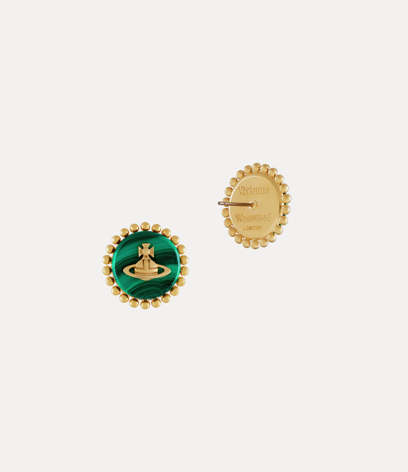Neyla Earrings in GOLD-MALACHITE-Gemstone | Vivienne Westwood®