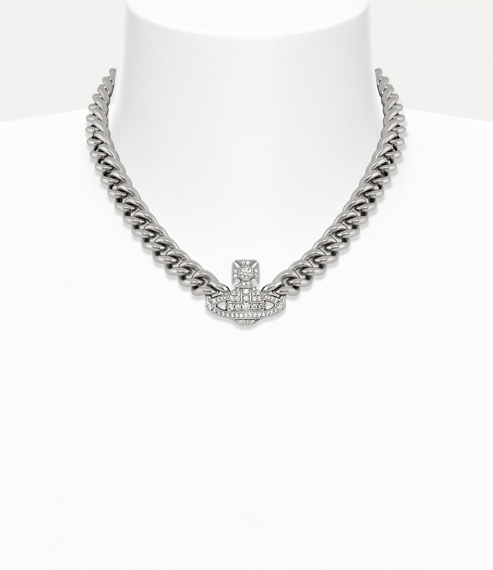 Graziella Small Choker in PLATINUM-WHITE-CZ | Vivienne Westwood®