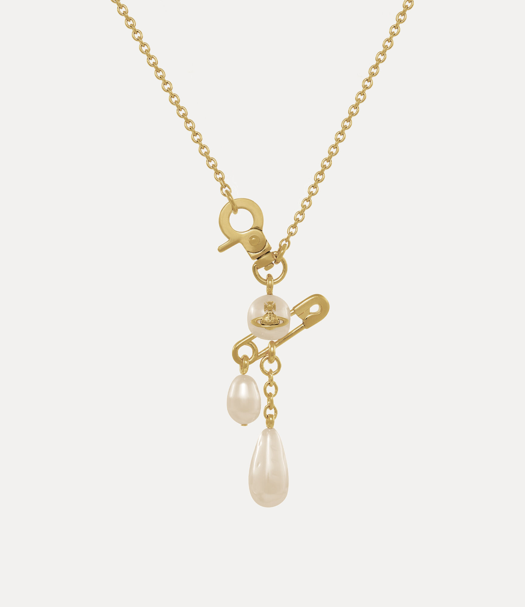 Claude Small Necklace in GOLD-CREAMROSE-Pearl | Vivienne Westwood®