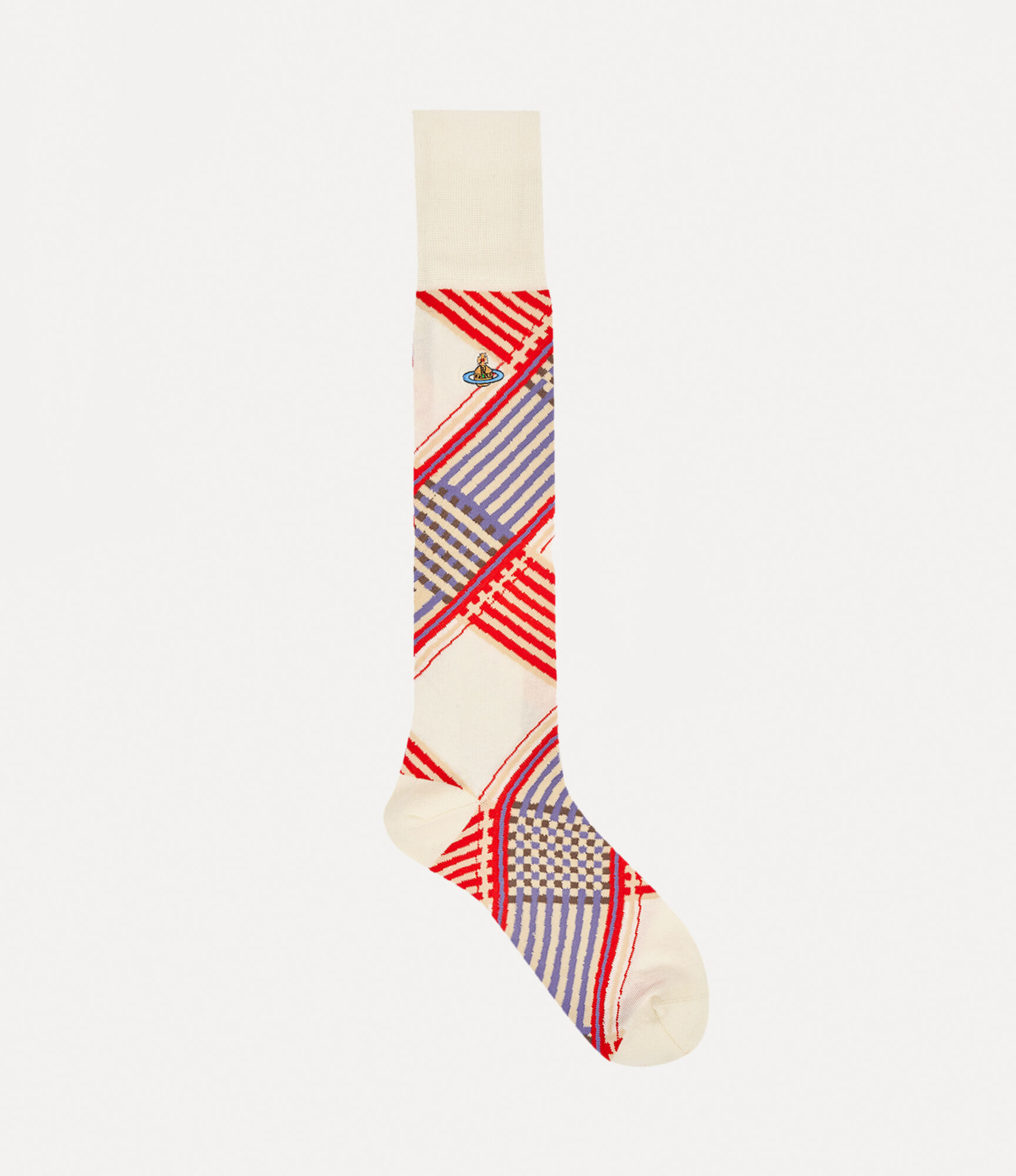 Combat Tartan High Sock in OFF-WHITE | Vivienne Westwood®