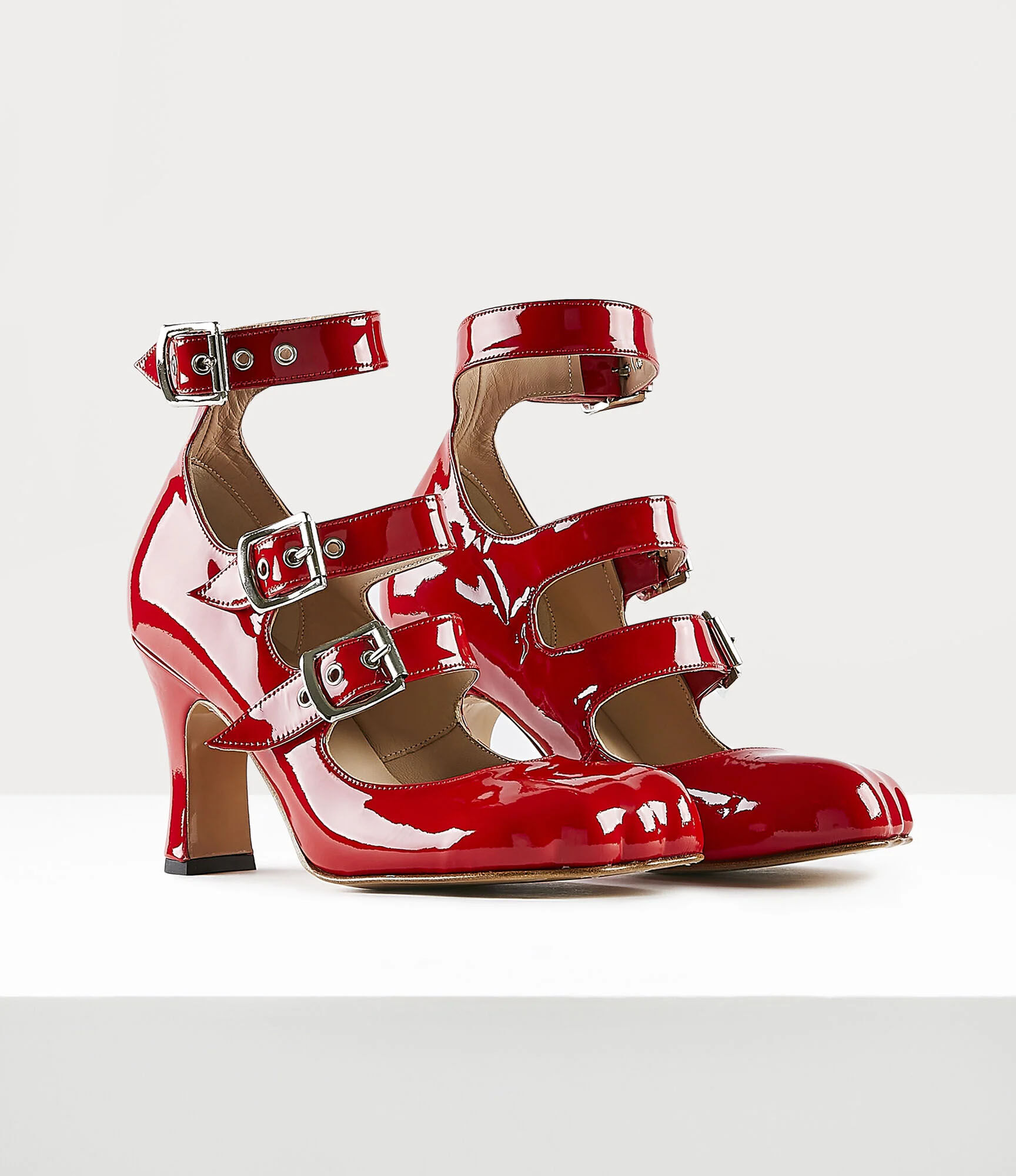 Animal Toe Three Strap Shoe in RED | Vivienne Westwood®