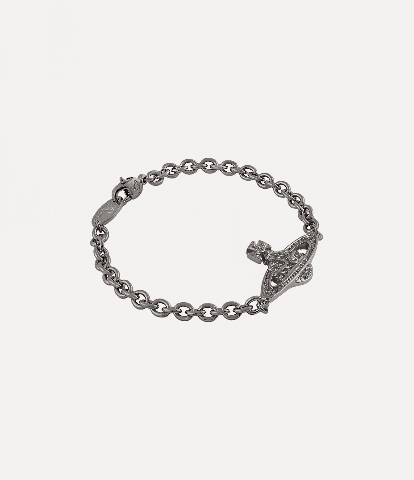 Man. Mini Bas Relief Chain Bracelet in RUTHENIUM-Black-Diamond ...