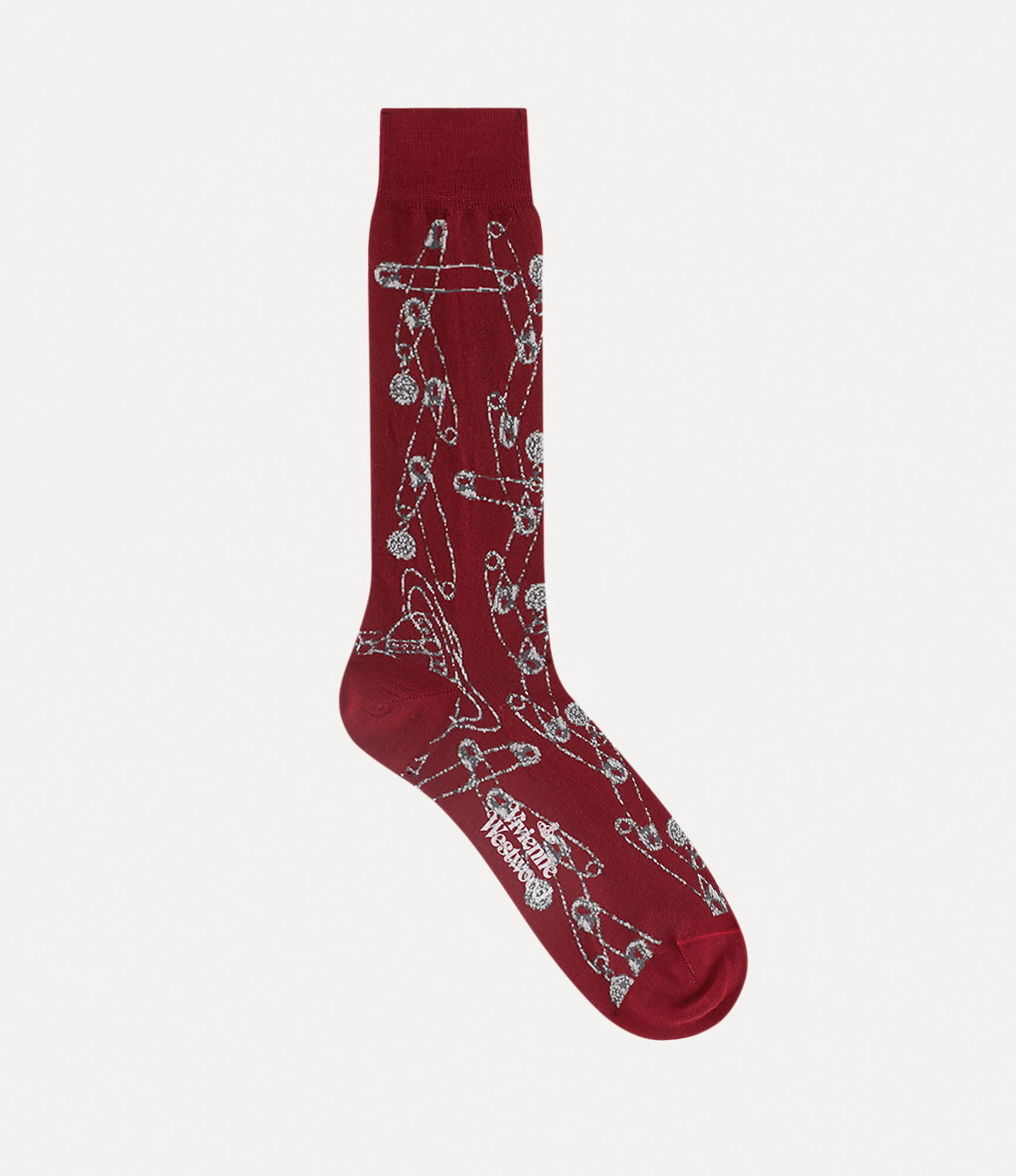 Safety Pin Sock in BORDEAUX | Vivienne Westwood®