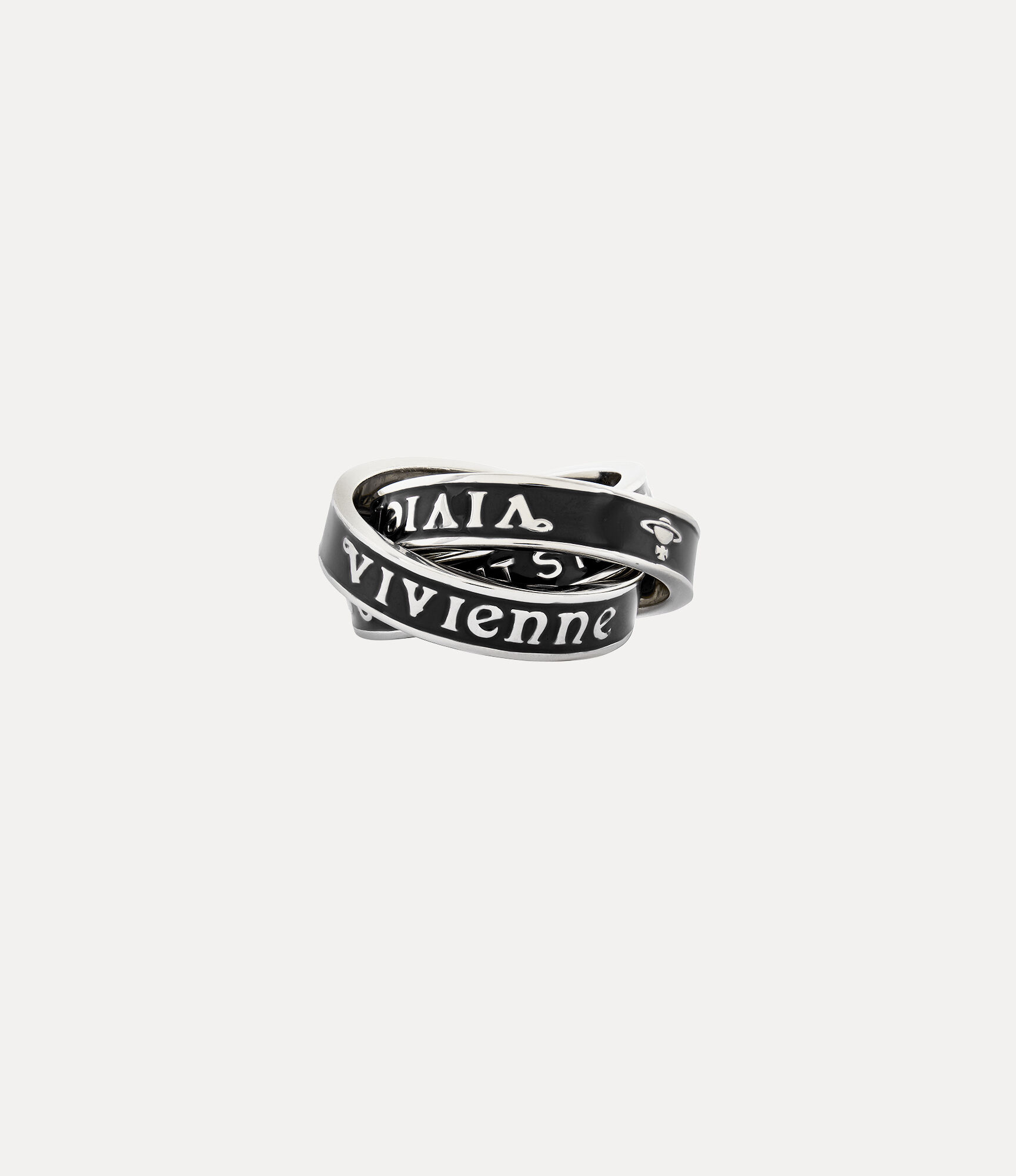 Percy Ring in platinum-black-enamel | Vivienne Westwood®