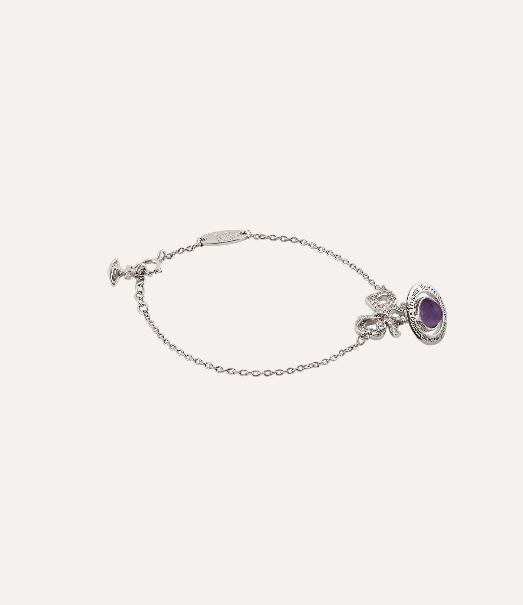 Octavie Bracelet in PLATINUM-WHITE-LAVENDER-CZ | Vivienne Westwood®