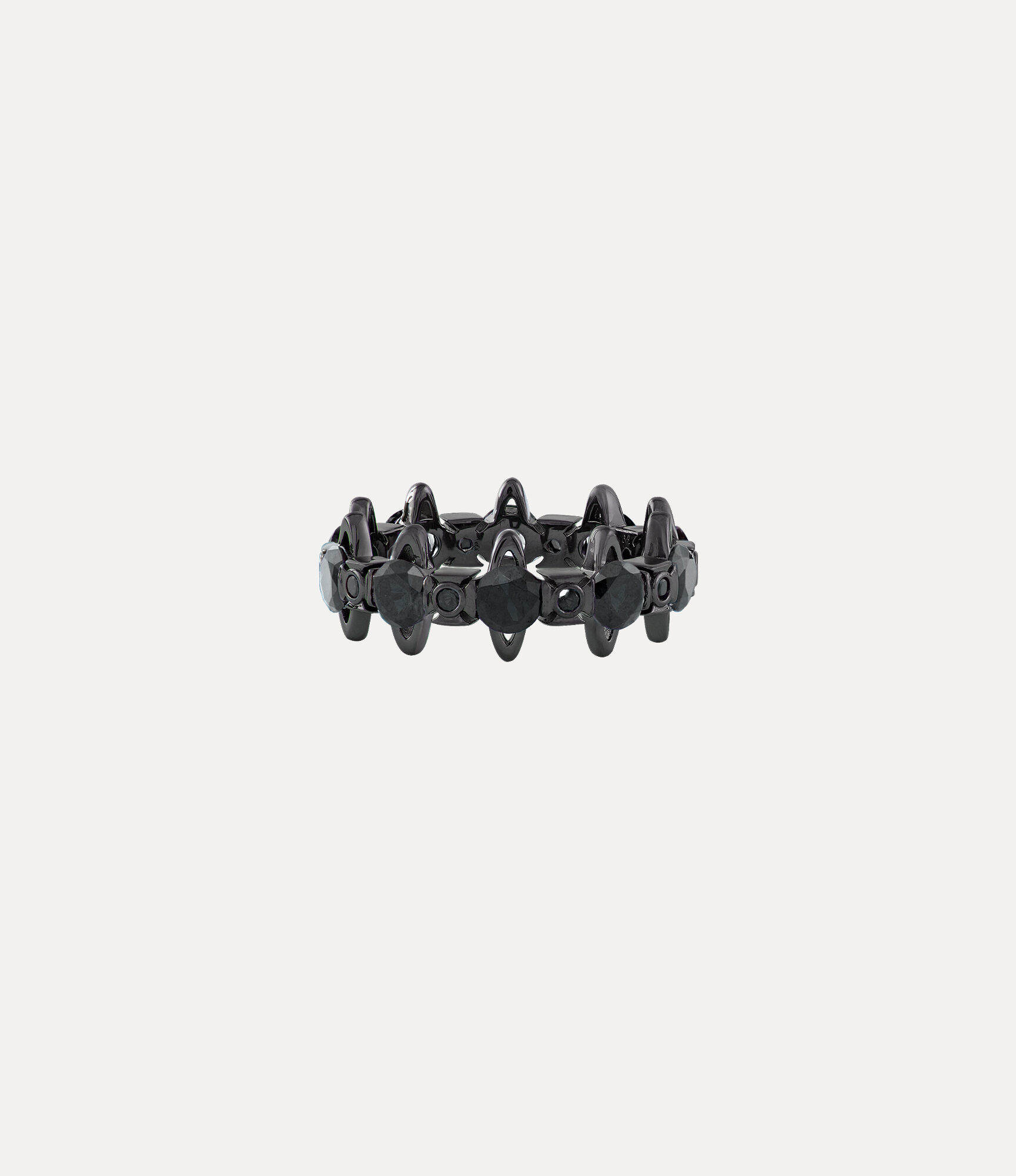 Warwick Ring in RUTHENIUM-JET-Nano-Crystal-CZ- | Vivienne Westwood®