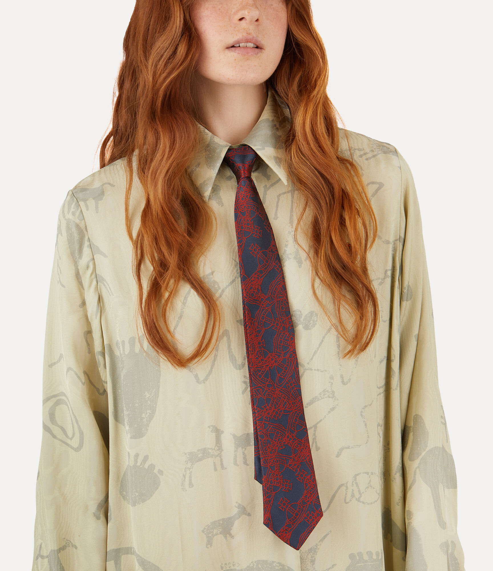 Crazy Orb Outline Tie 7cm in NAVY-BLUE | Vivienne Westwood®