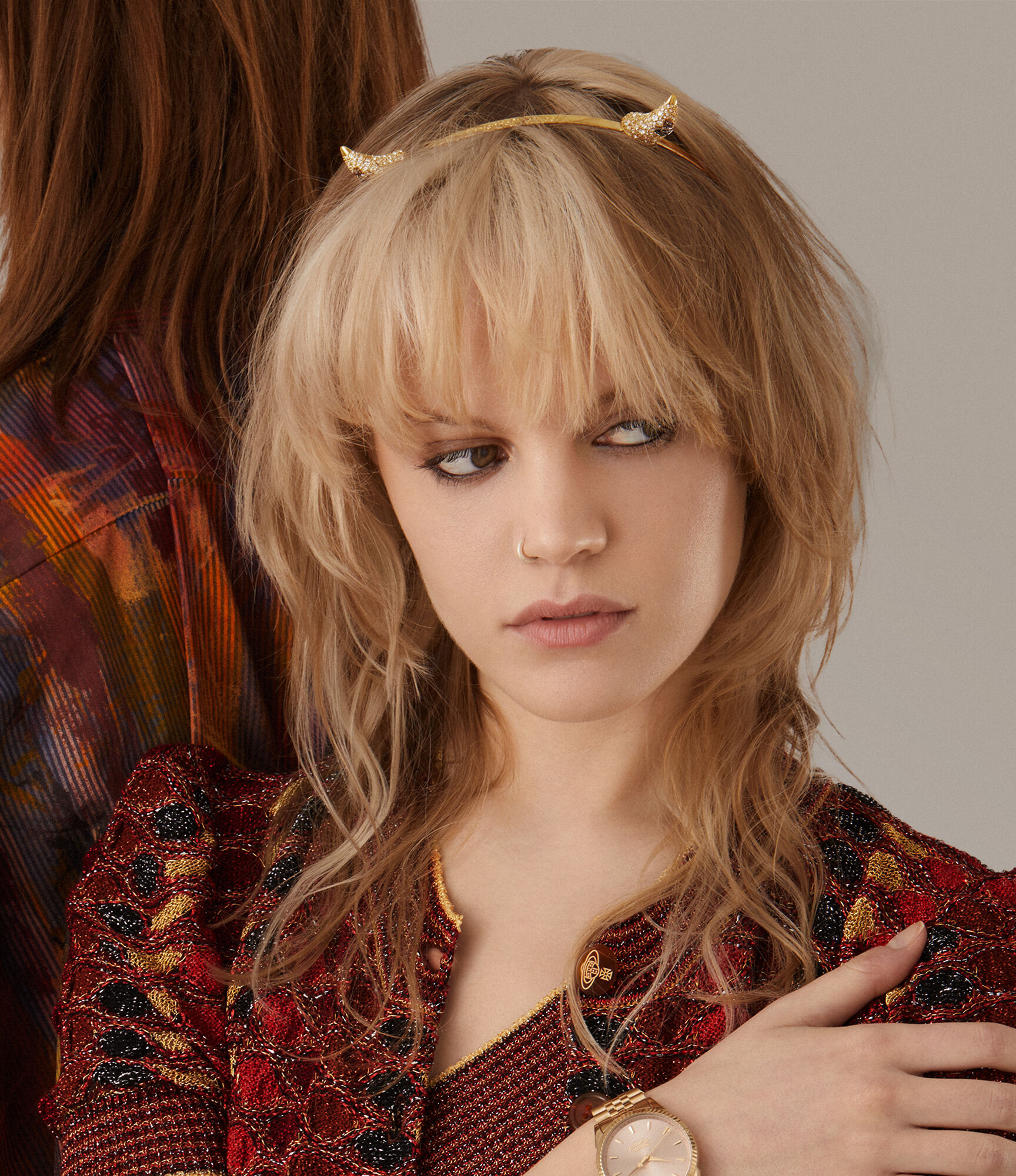 Vivienne's Horn Alice Band in GOLD-RUTHENIUM-WHITE-Crystal | Vivienne ...